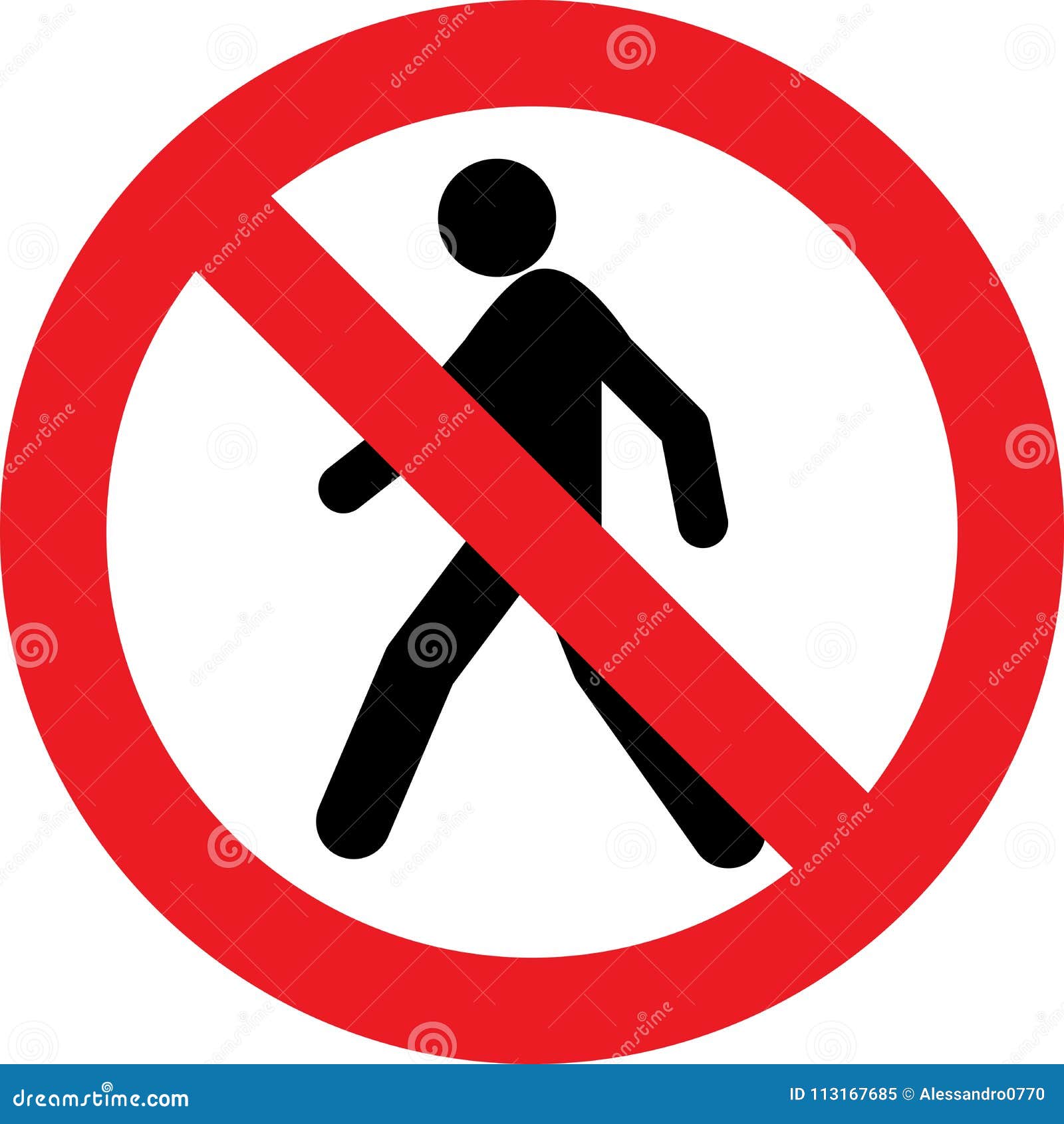 No pedestrian sign stock illustration. Illustration of entrance - 113167685