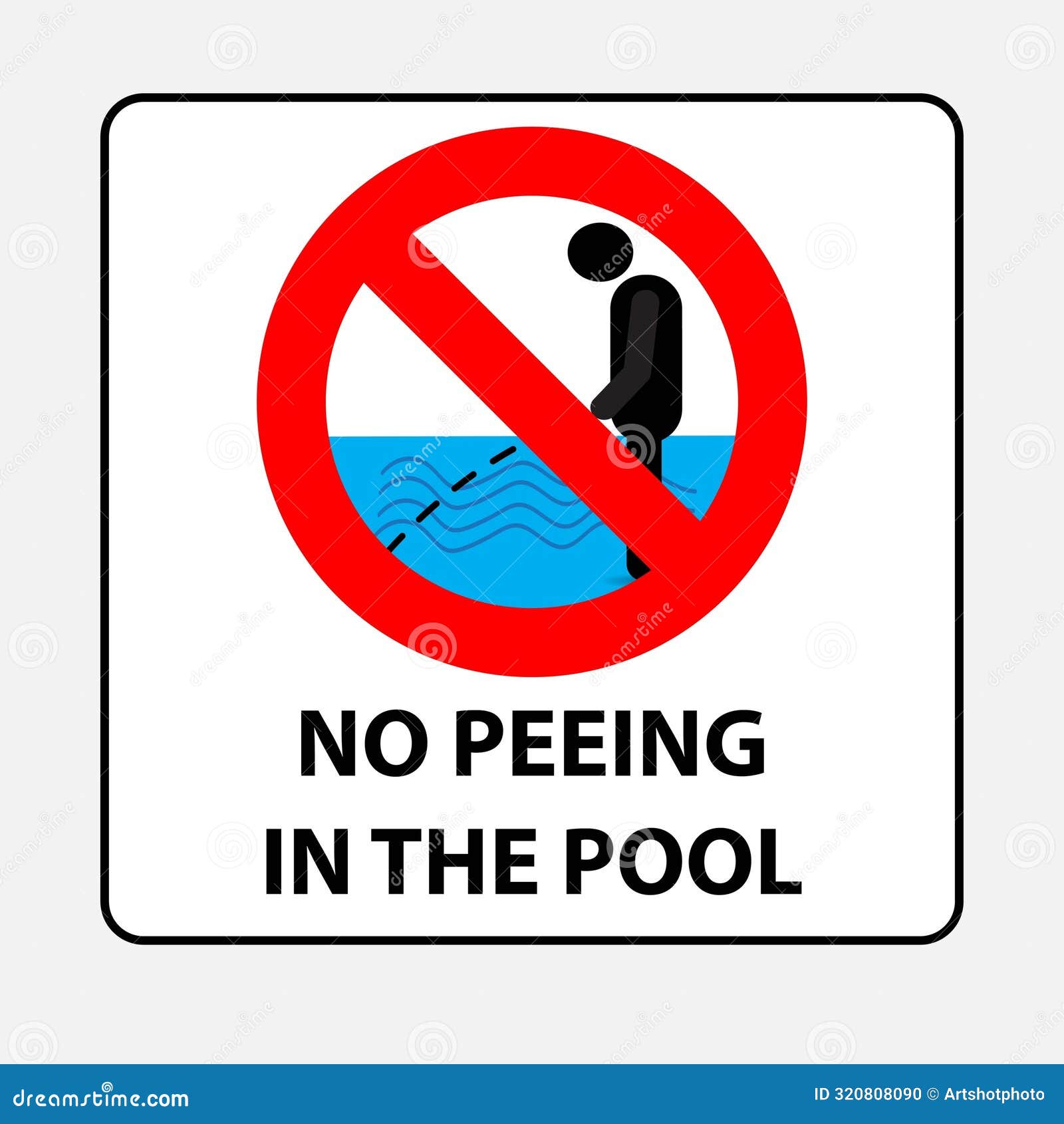 Red Circle Prohibition Sign with the Text No in the Pool Stock ...
