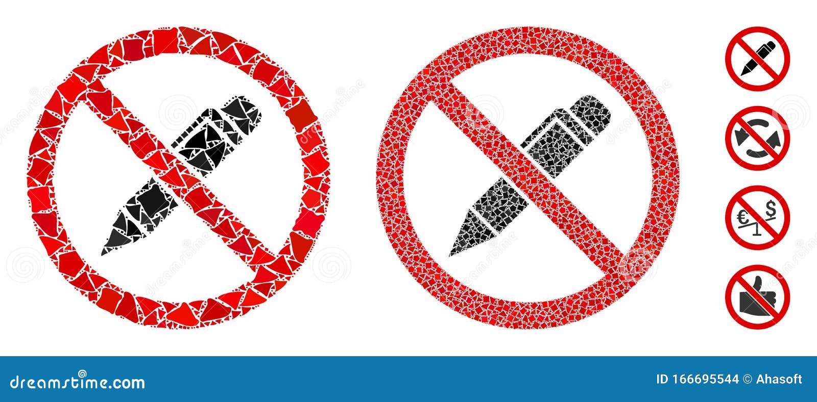 No Pencil Mosaic Icon of Unequal Pieces Stock Vector - Illustration of ...
