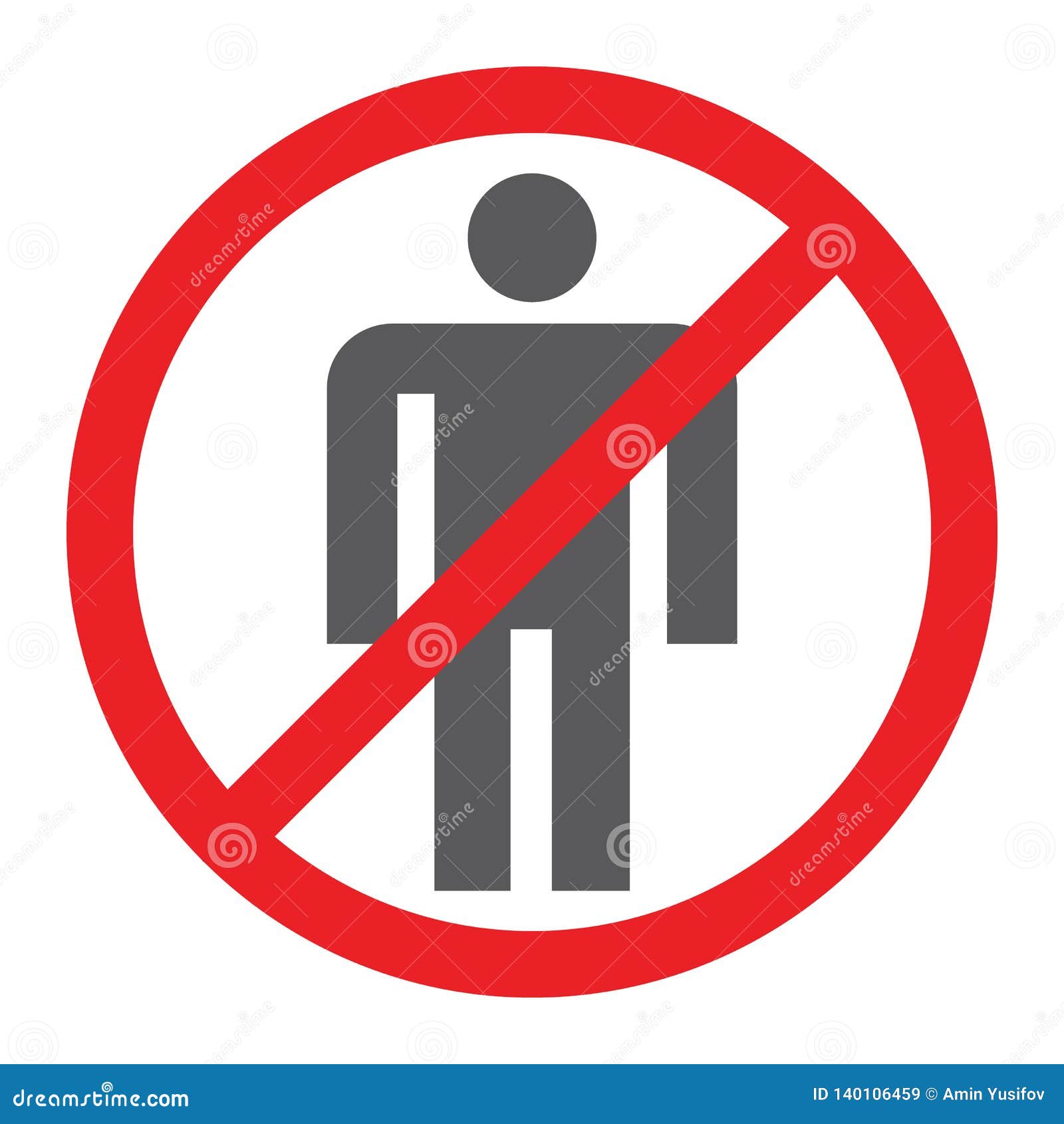 No People Glyph Icon, Prohibited and Ban, No Human Sign, Vector ...
