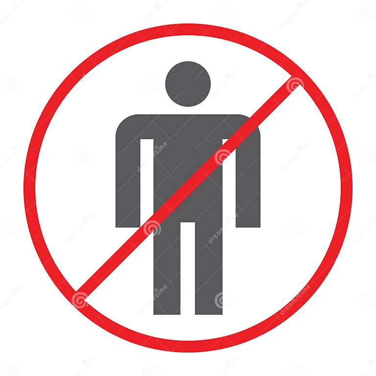 No People Icon, Prohibited and Ban, No Human Sign, Vector Graphics, a ...