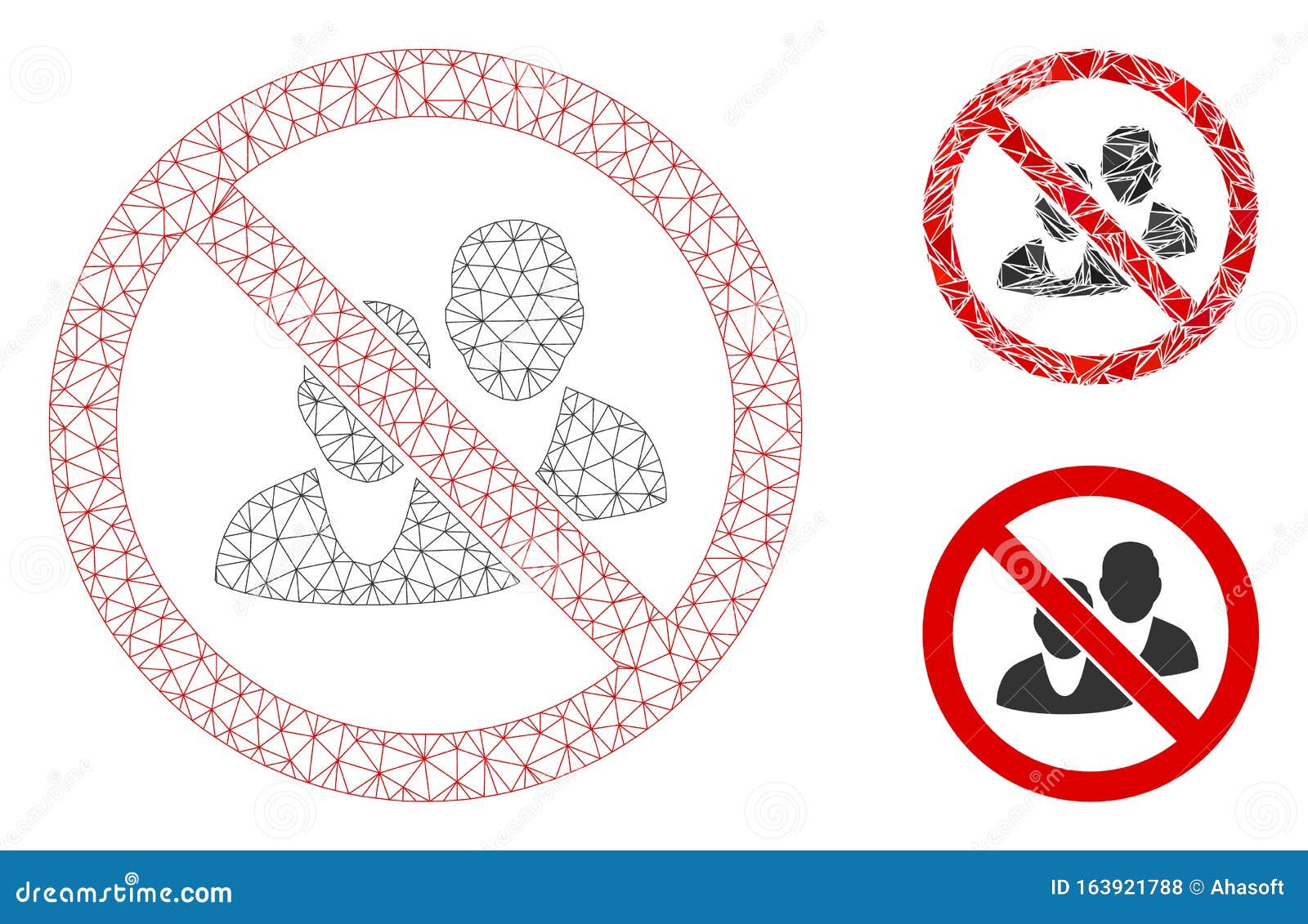 No People Vector Mesh Carcass Model and Triangle Mosaic Icon Stock ...