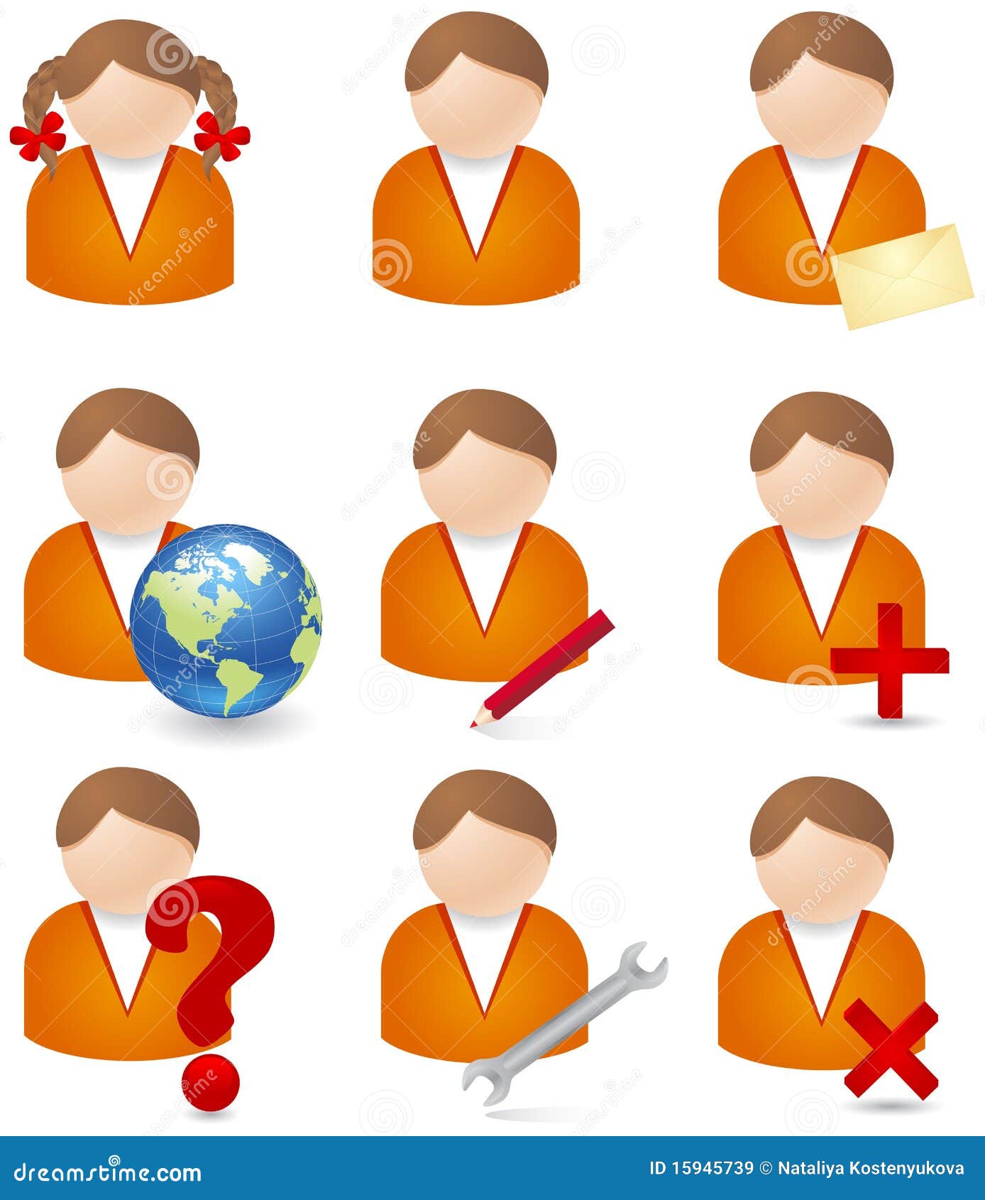 No-person icons stock vector. Illustration of mail, icon - 15945739