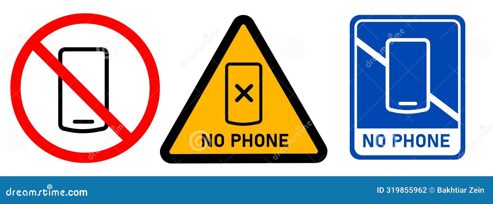 No Phone Allowed Prohibition Cell Phone Communication Emblem ...