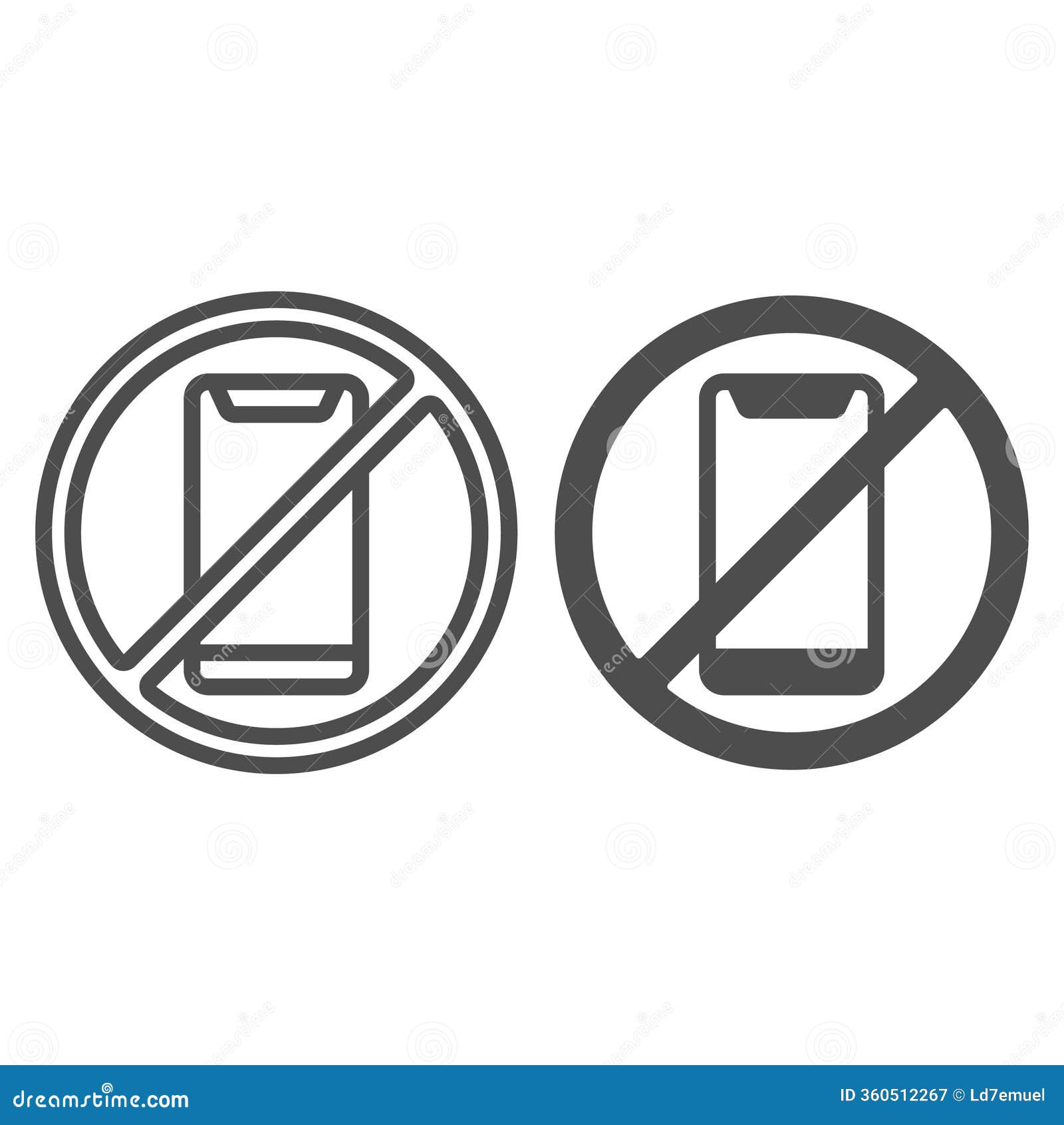 No Phone Forbidden Line and Solid Icon, Exhibition Concept. Vector ...