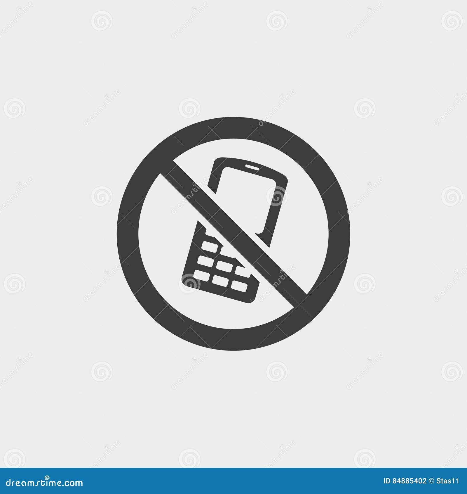 No Phone Icon in a Flat Design in Black Color. Vector Illustration ...