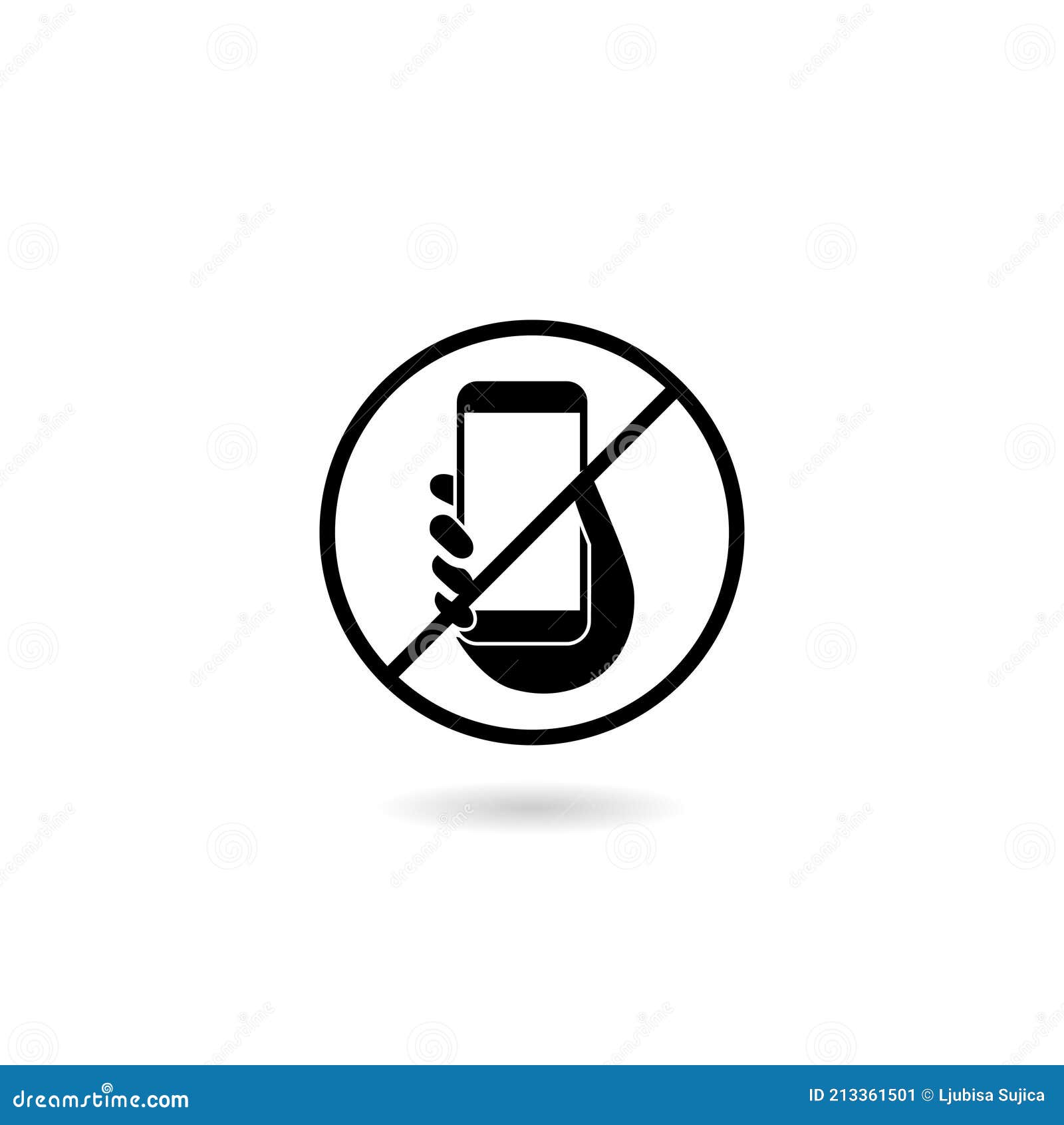 No phone icon with shadow stock vector. Illustration of prohibited ...