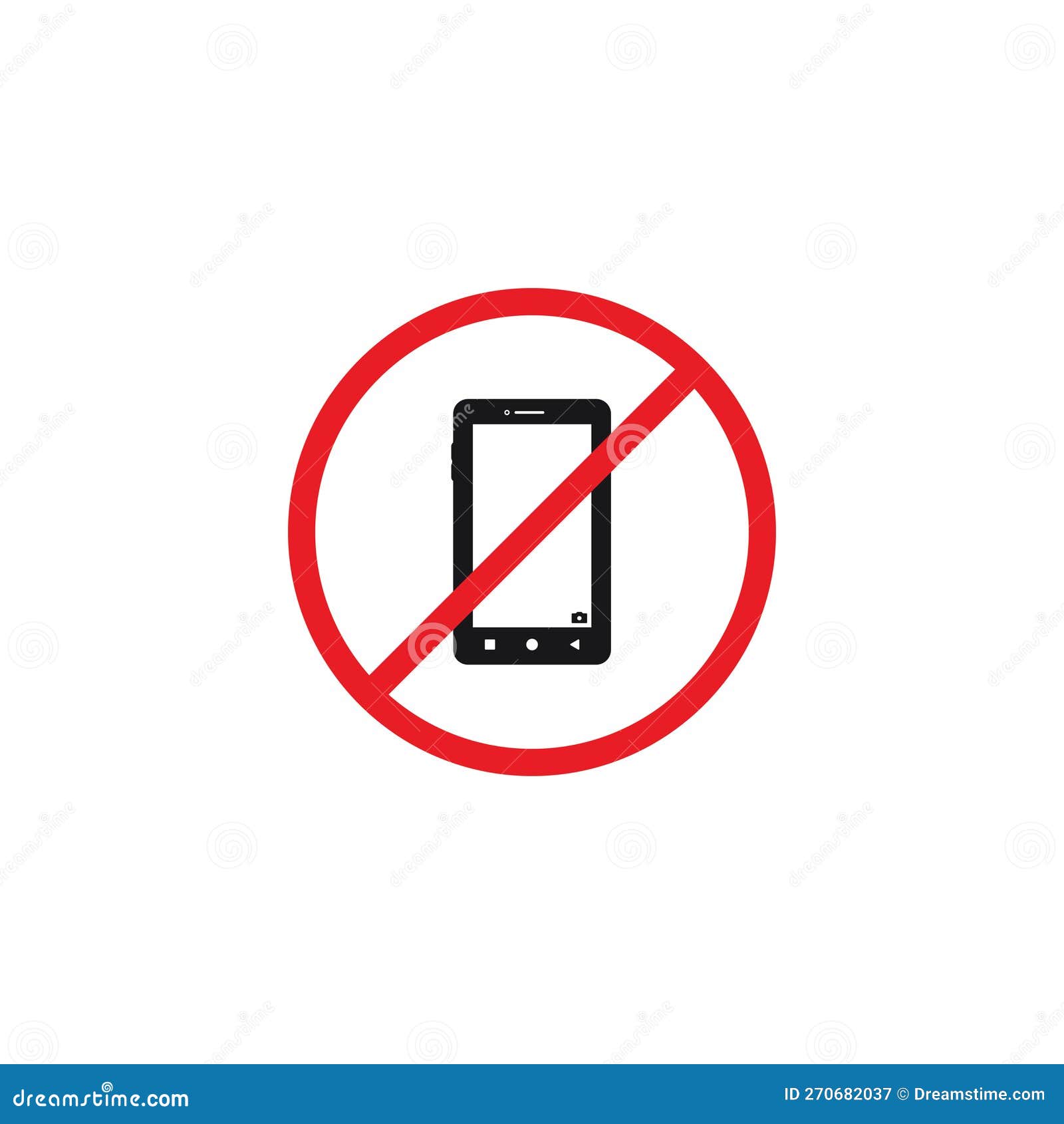No Phone Logo Template. Cellphone Use Prohibition Icon. Vector Silent ...