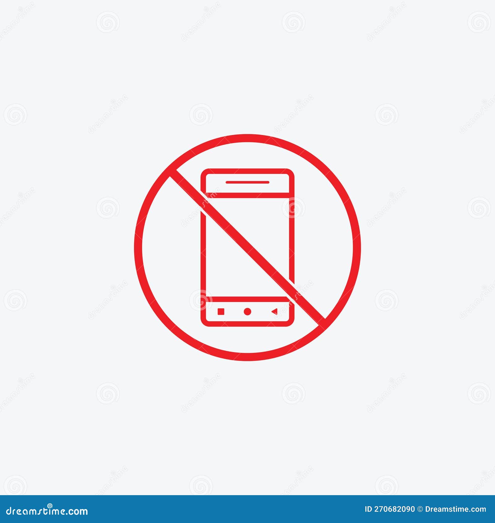 No Phone Logo Template. Cellphone Use Prohibition Icon. Vector Silent ...