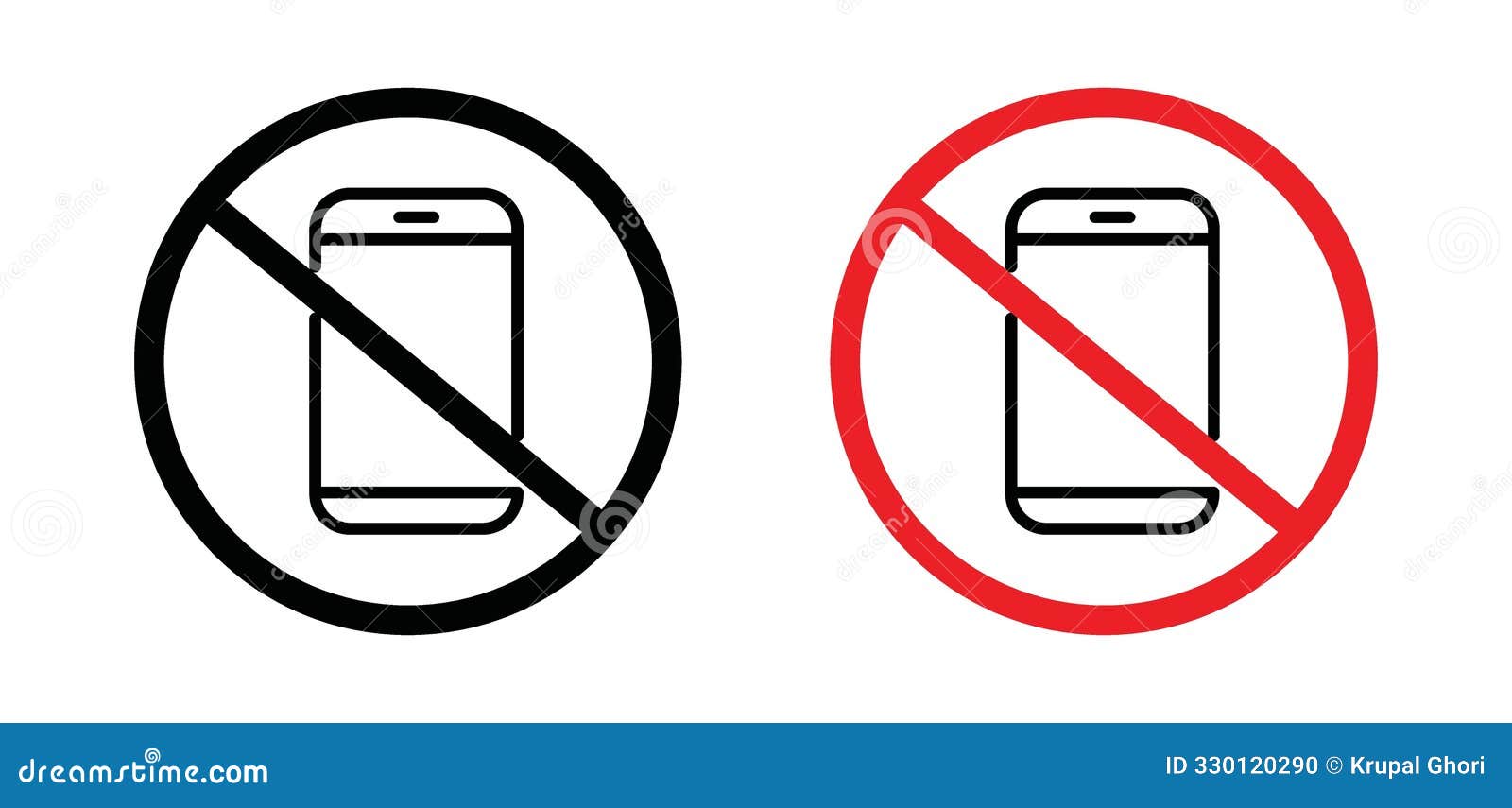 No Phone Outline Icon Collection or Set. No Phone Thin Vector Line Art ...
