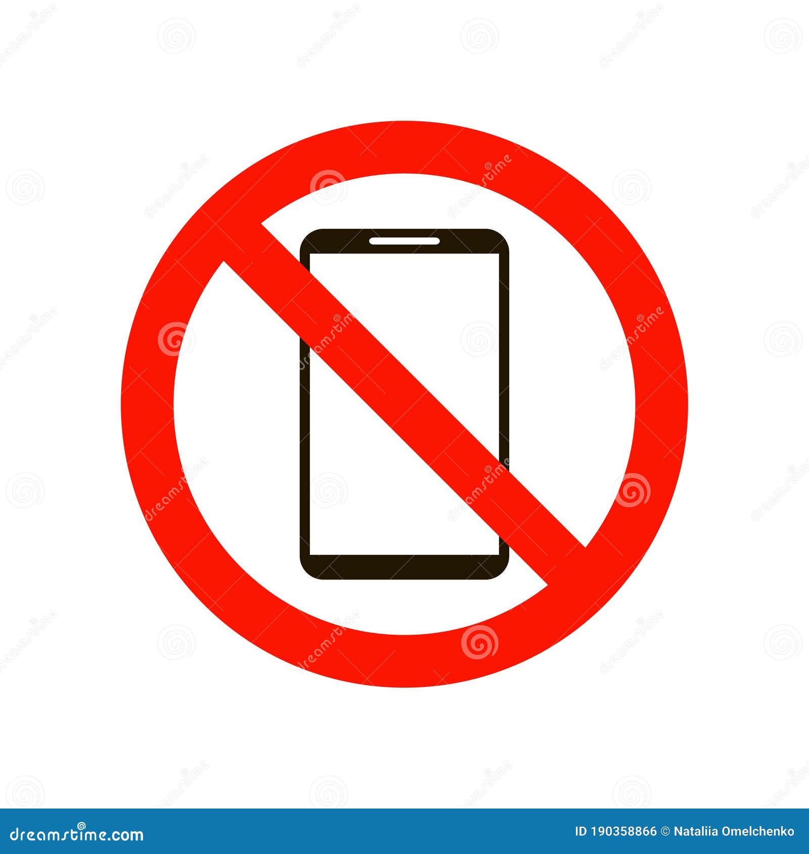 No Phone Sign Isolated on White Background Stock Illustration ...