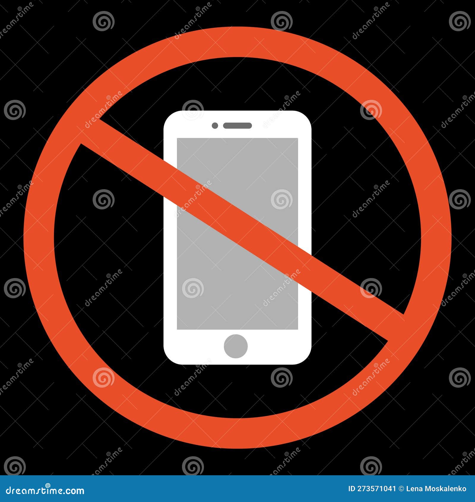 No Phone Sign, Vector Design Stock Illustration - Illustration of ...