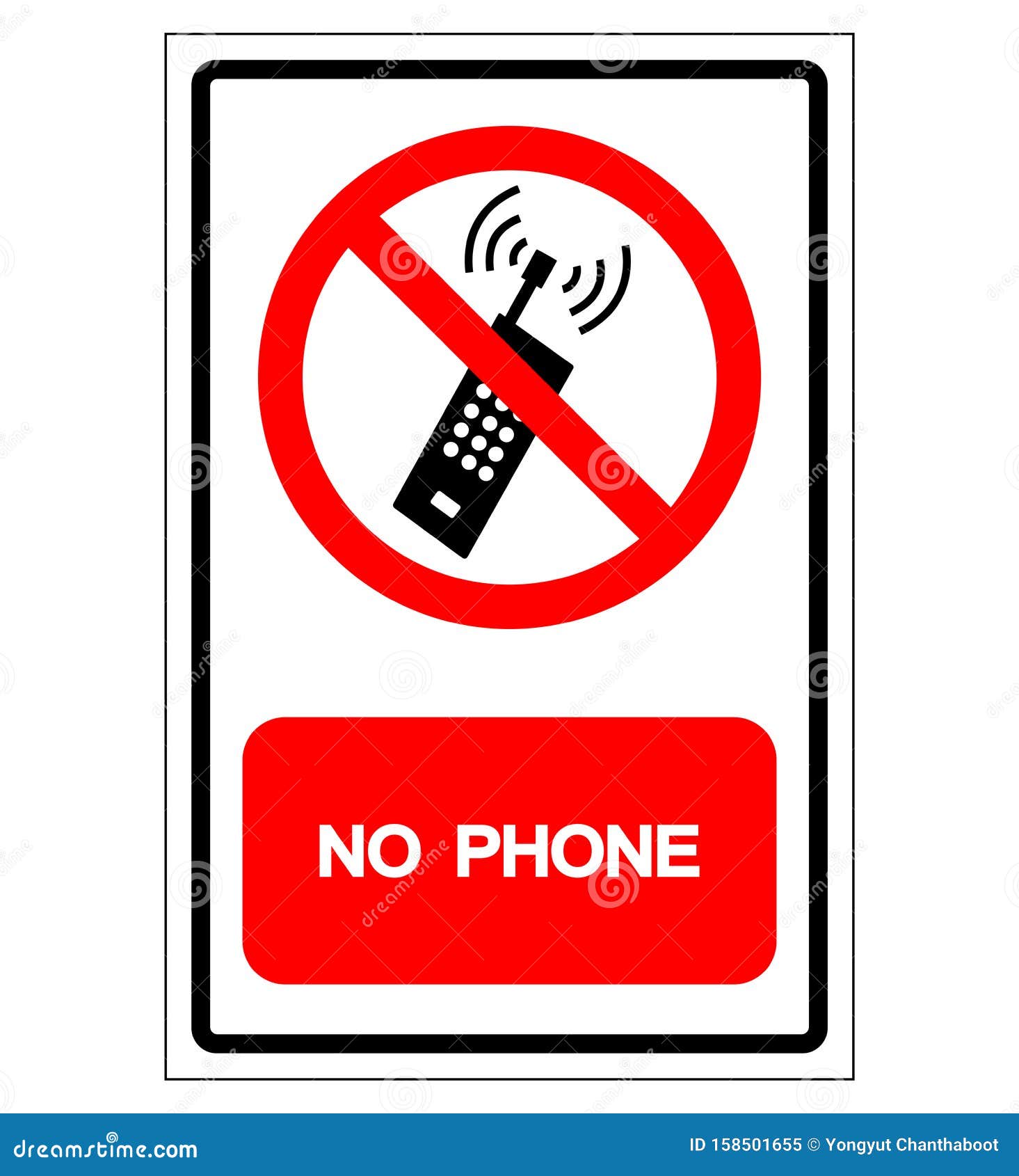 No Phone Symbol Sign, Vector Illustration, Isolate on White Background ...