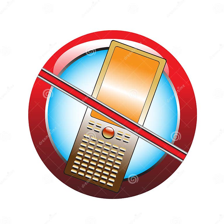 No phones stock vector. Illustration of caution, connectivity - 8254102