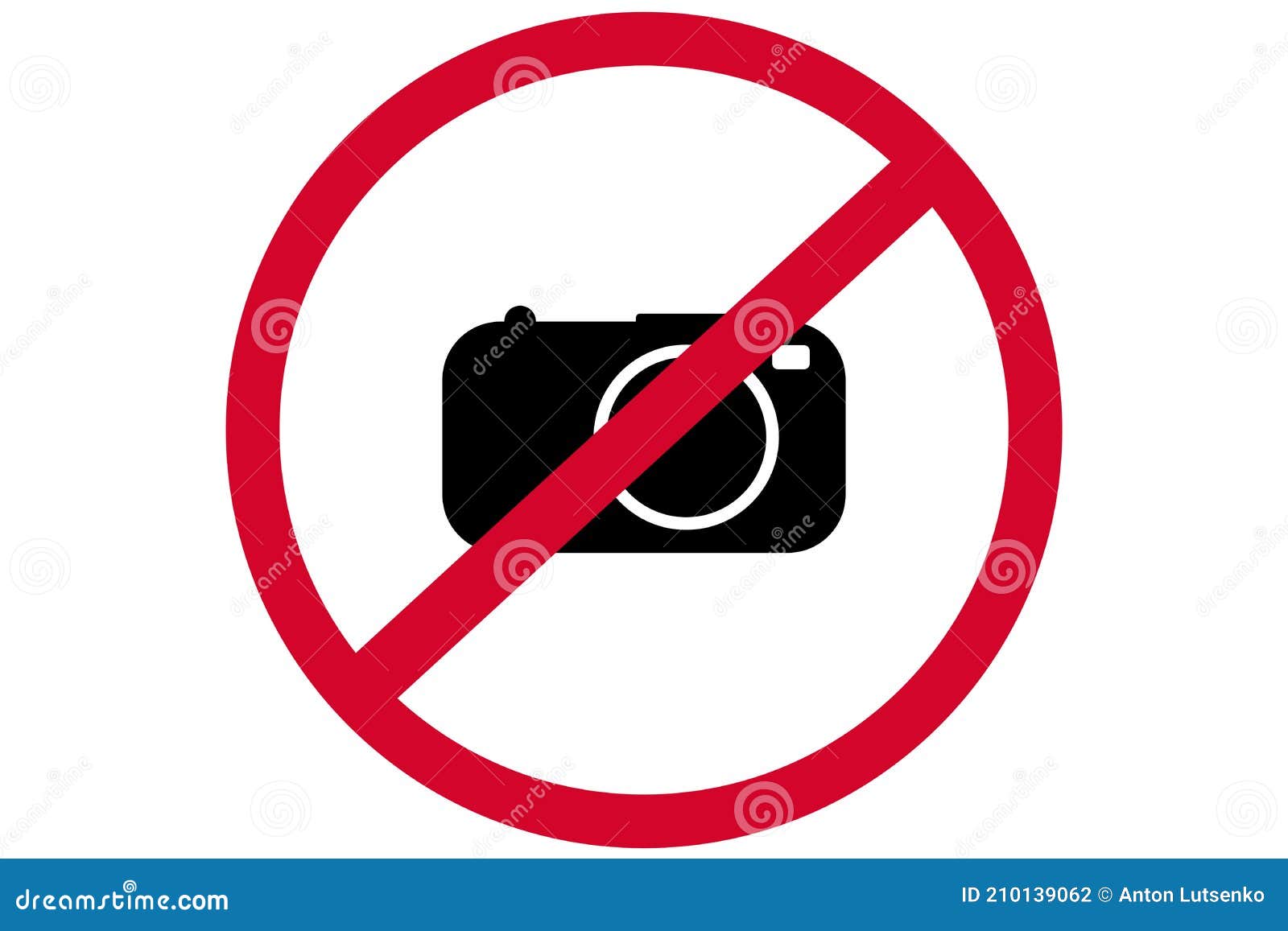 No Photography Red Round Sign, Vector Illustration Stock Illustration ...