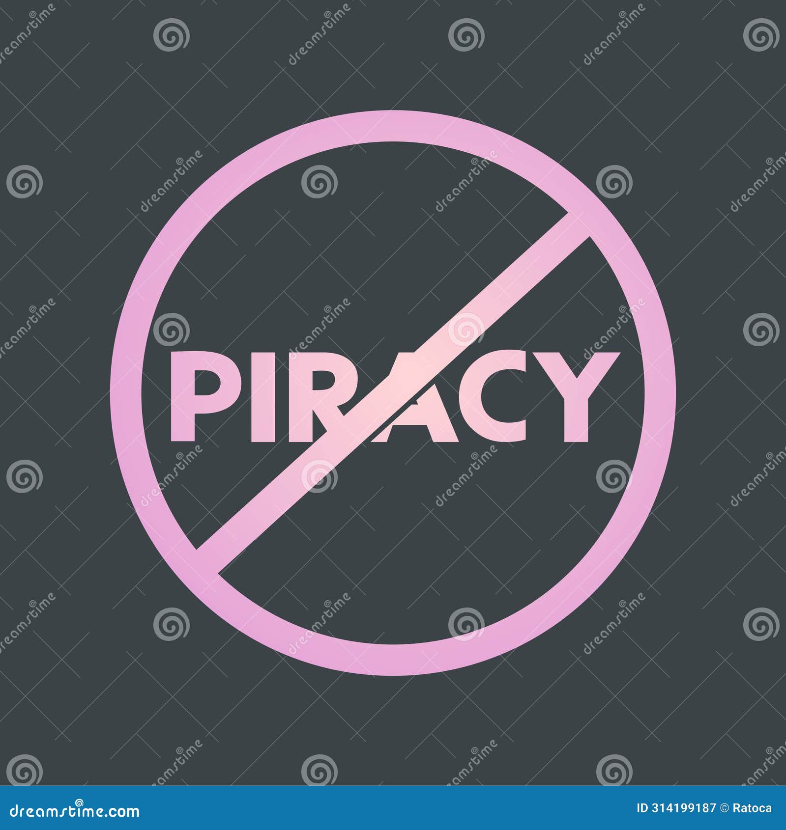 No piracy message symbol stock illustration. Illustration of idea ...