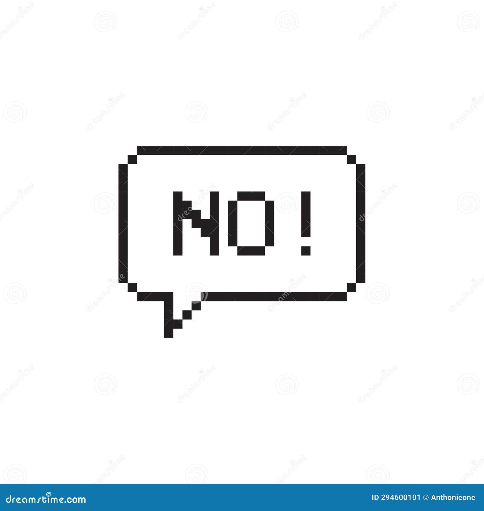 No Pixel Art Lettering Typography in Speech Bubble Stock Illustration ...