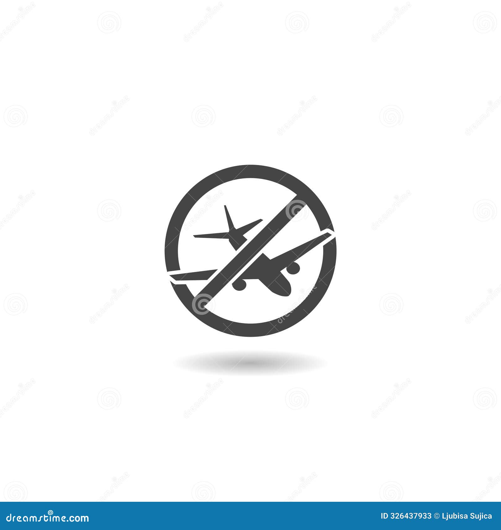 No Plane Flight Icon with Shadow Stock Illustration - Illustration of ...
