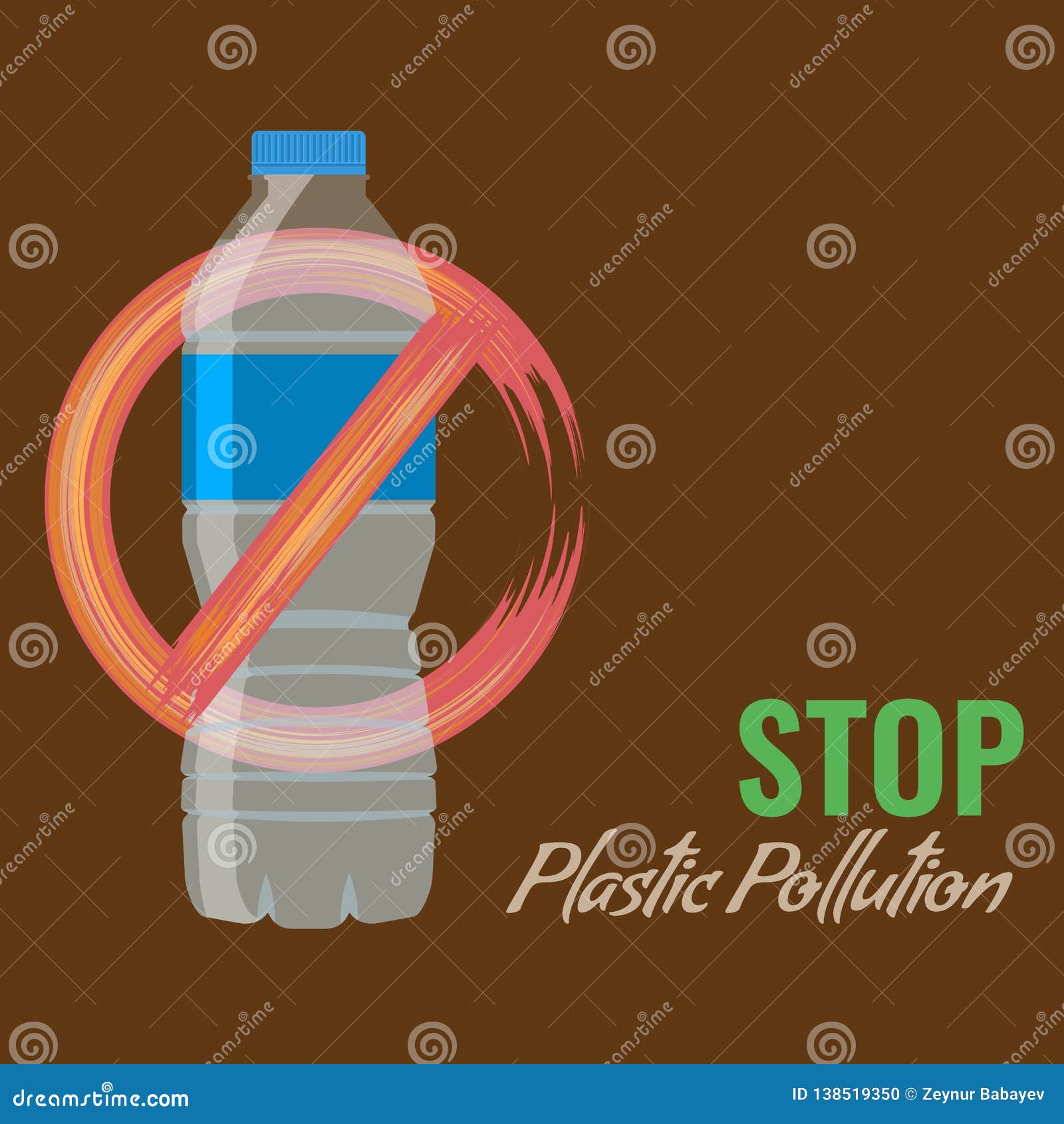No Plastic Advertisement Template. Protest Against Plastic Garbage ...