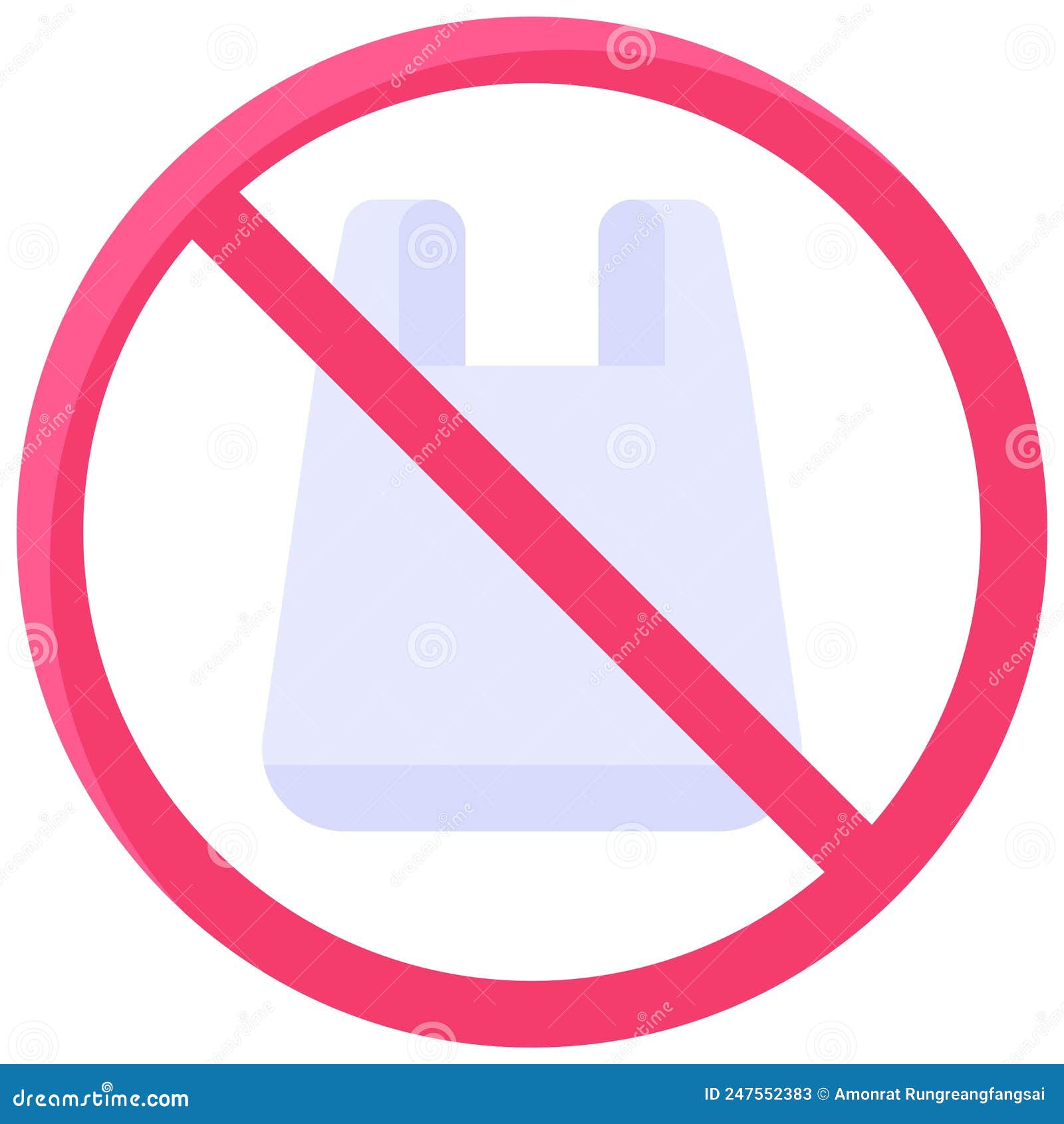 No Plastic Bag Icon, Prohibition Sign Vector Illustration Stock Vector ...