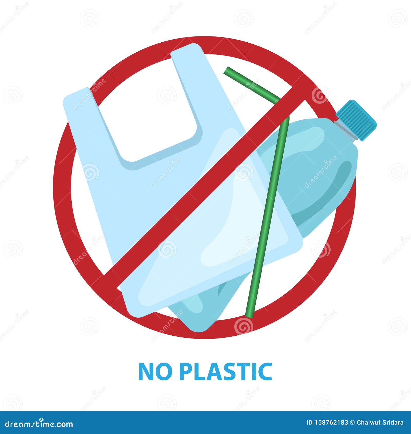 No Plastic Bag Slogan, Vector Illustration Stock Vector - Illustration ...