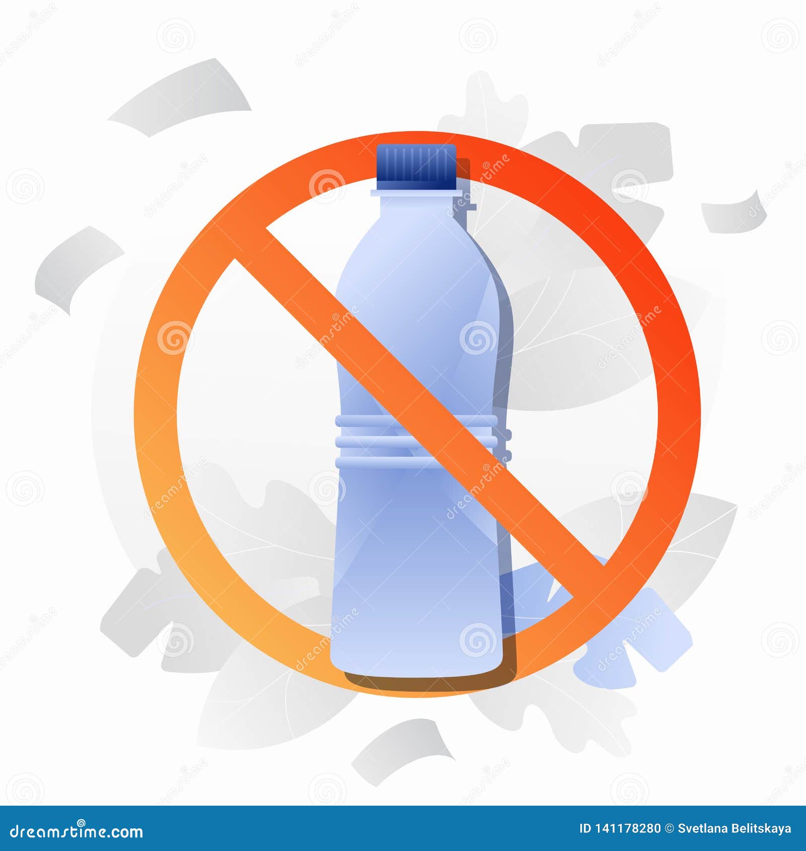 No Plastic Bottle Sign stock vector. Illustration of concept - 141178280