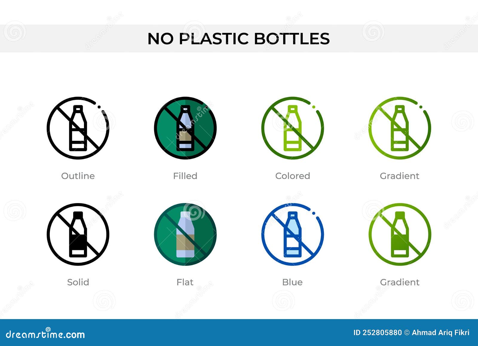 No Plastic Bottles Icon in Different Style. No Plastic Bottles Vector ...
