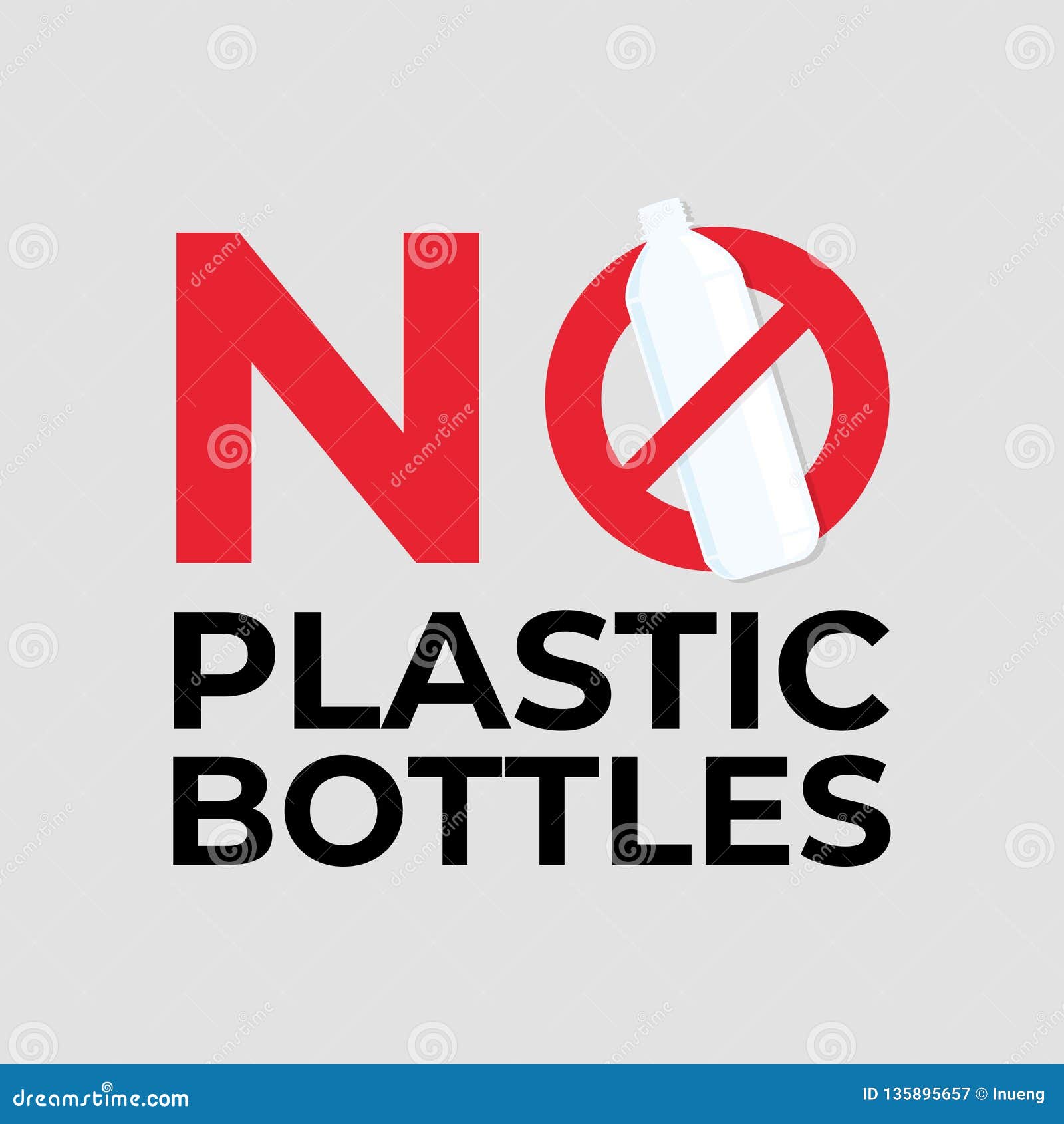 No plastic bottles. stock vector. Illustration of beverage - 135895657