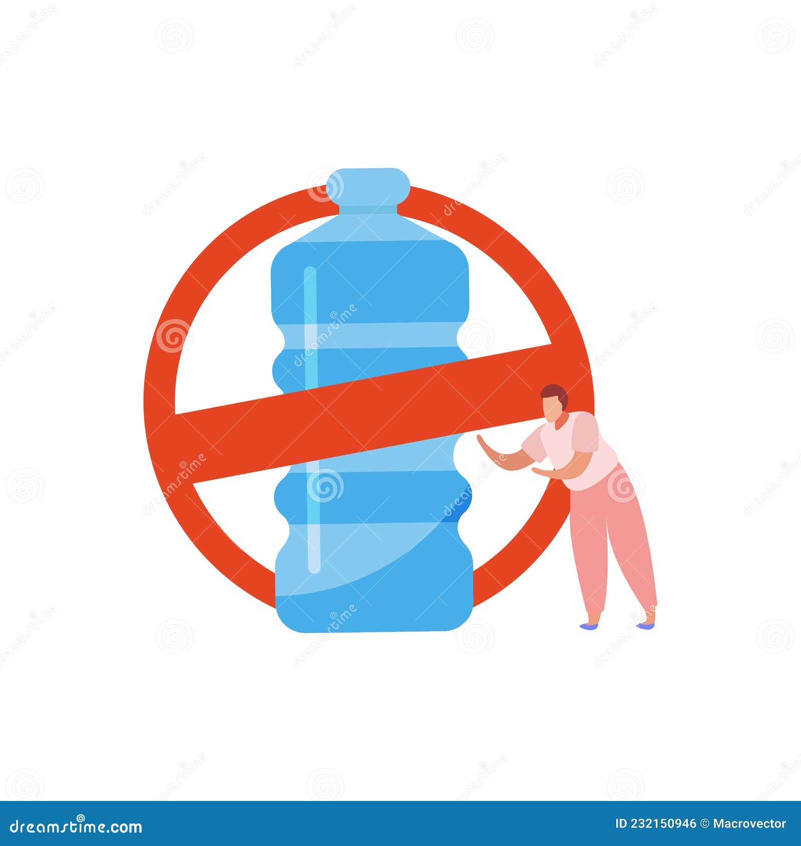 No Plastic Concept stock vector. Illustration of bottle - 232150946