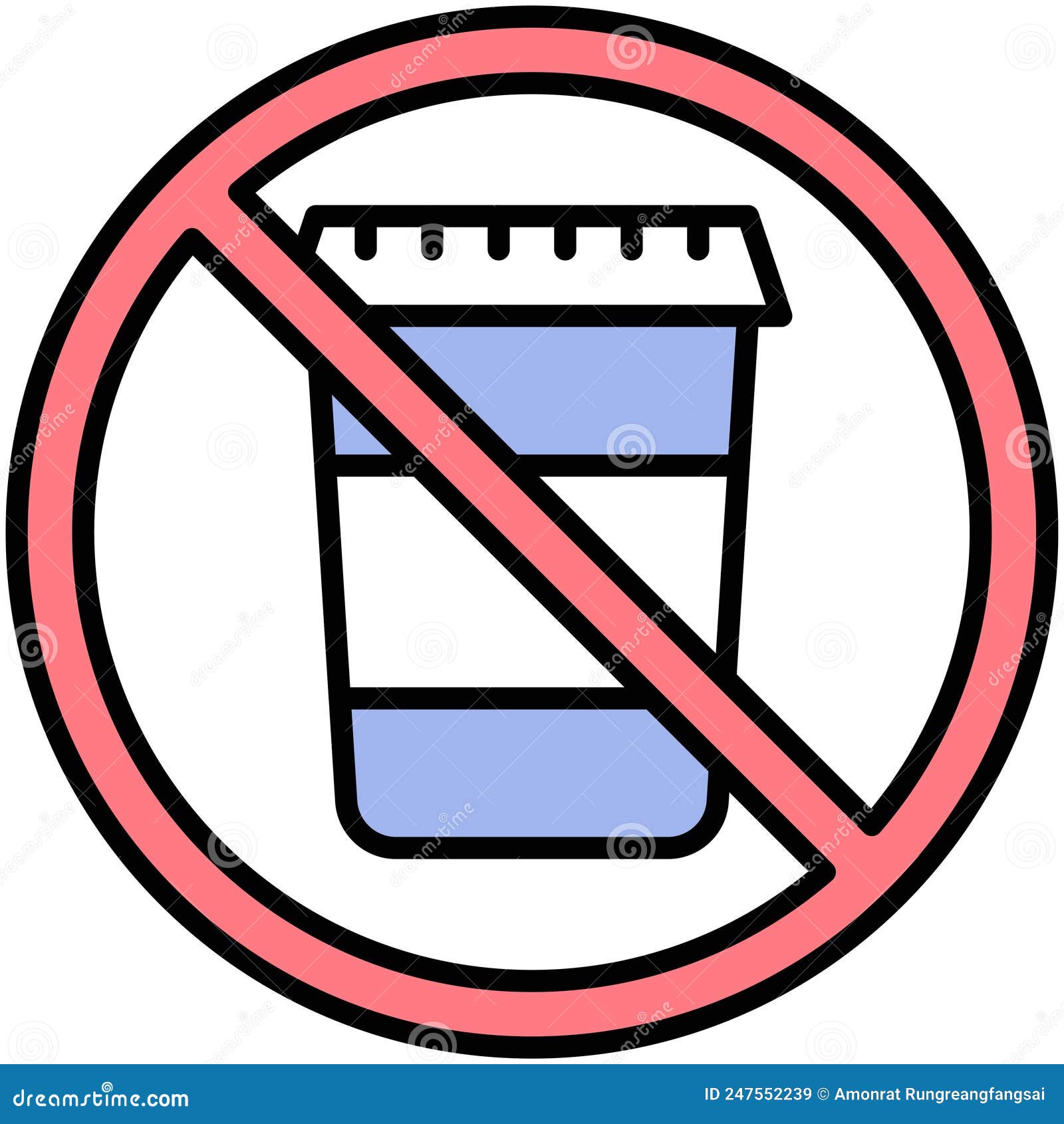 No Plastic Cups Icon, Prohibition Sign Vector Illustration Stock Vector ...