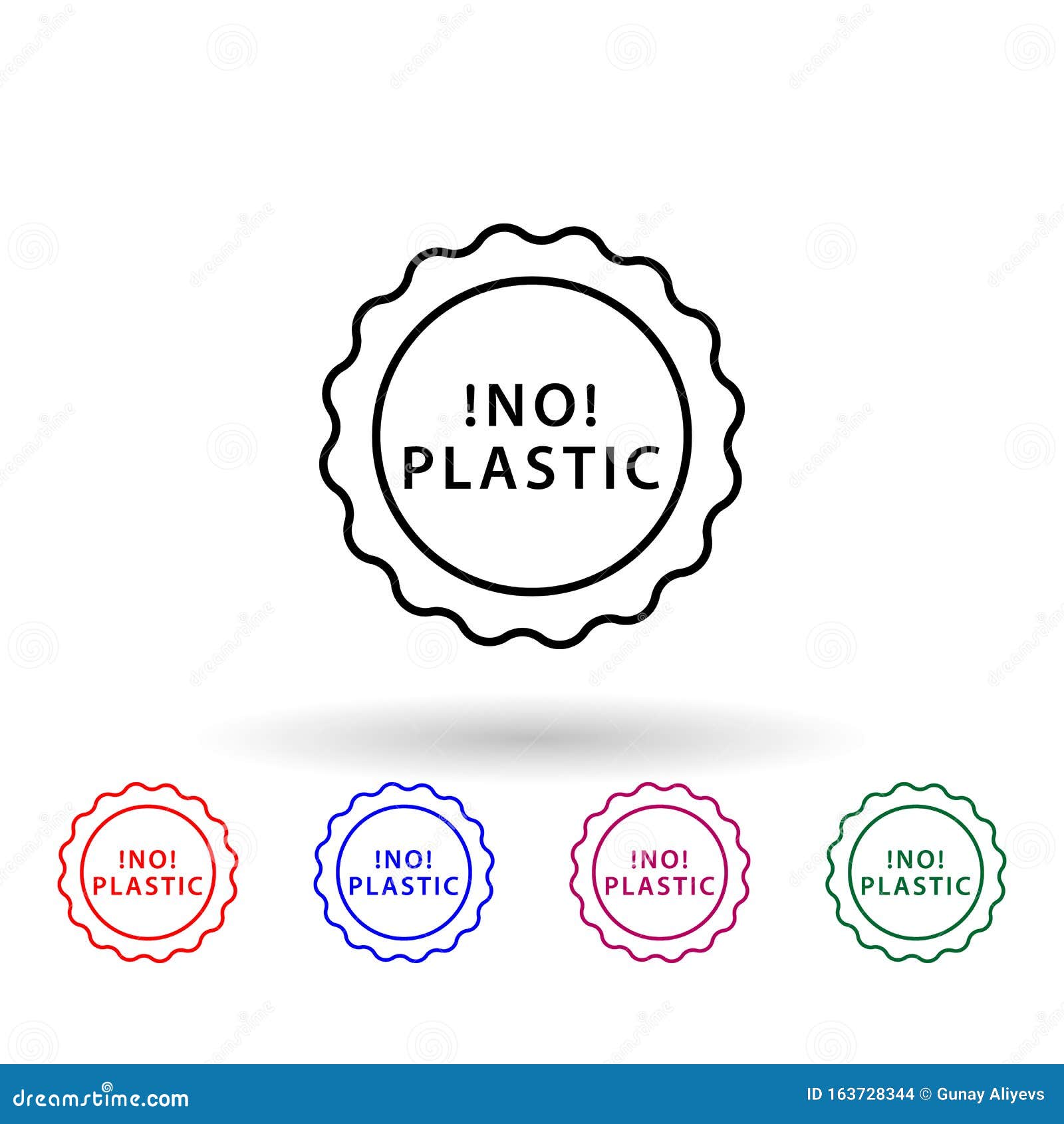 No Plastic Multi Color Icon. Simple Thin Line, Outline Vector of No ...