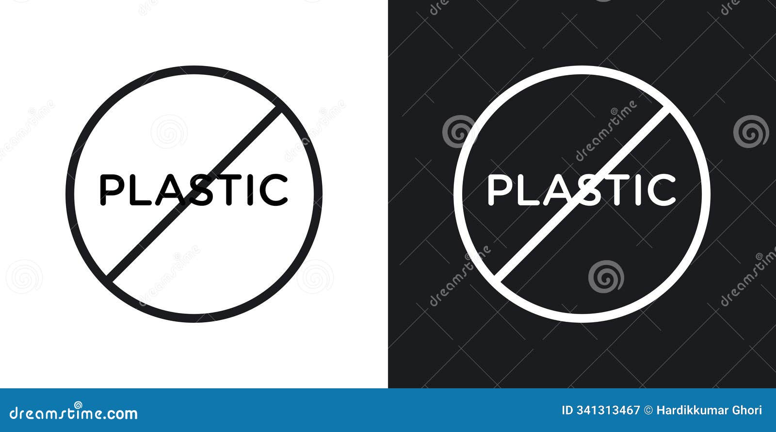 No plastic sign stock vector. Illustration of food, reduce - 341313467