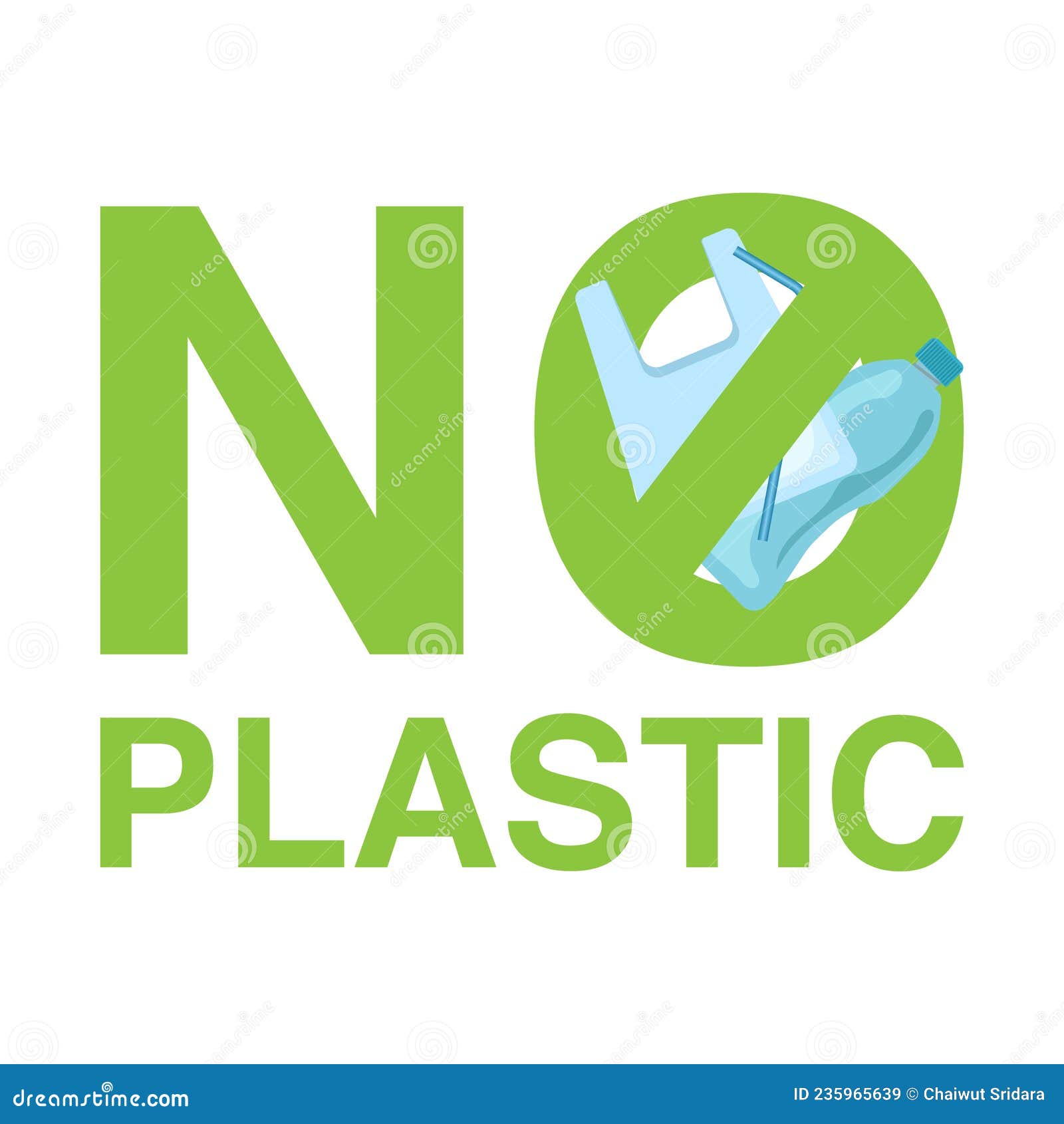 No Plastic Sign, Pollution Problem Concept, Vector Stock Vector ...