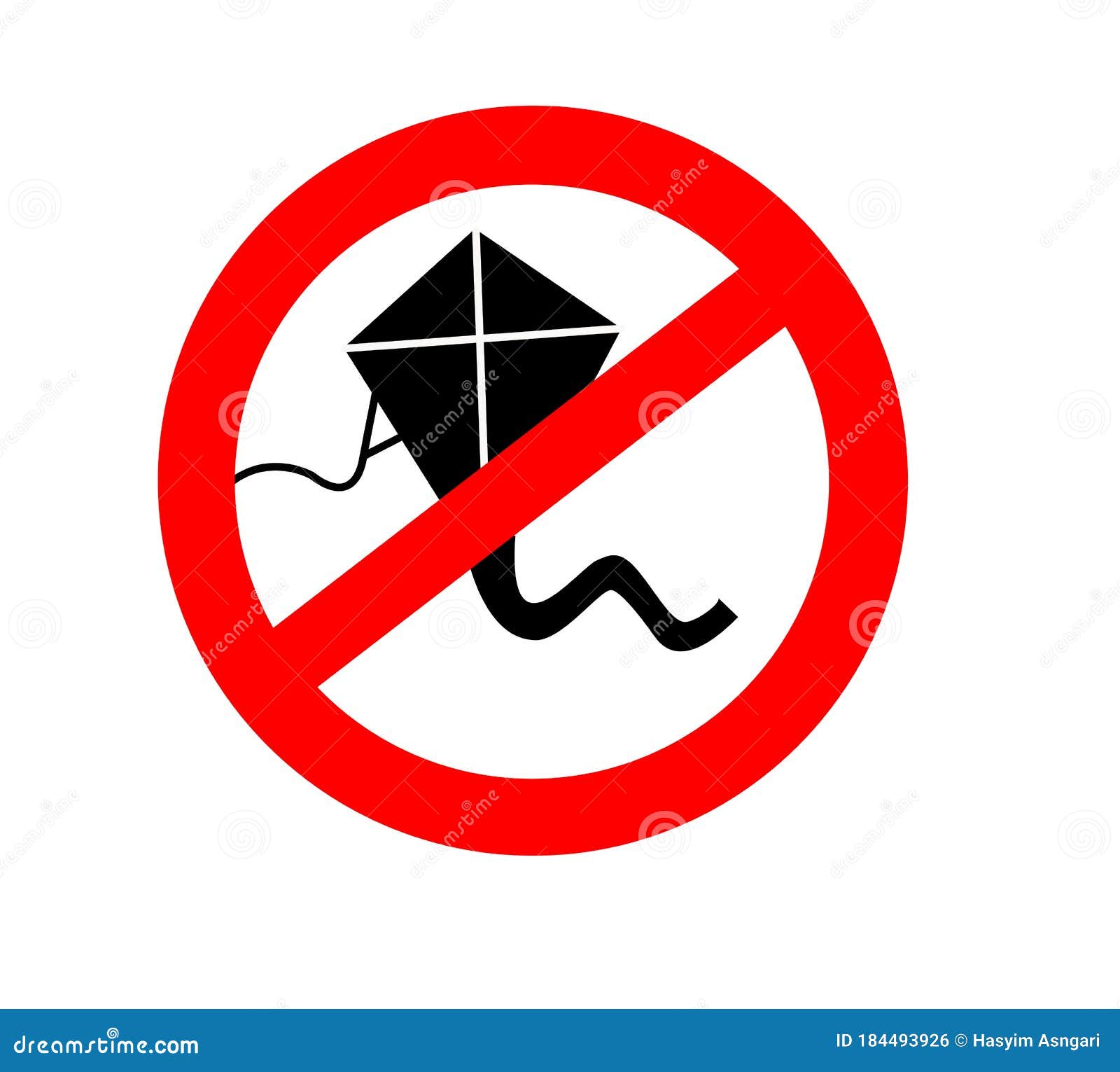 No Playing a Kite Sign Vector Stock Vector - Illustration of road ...