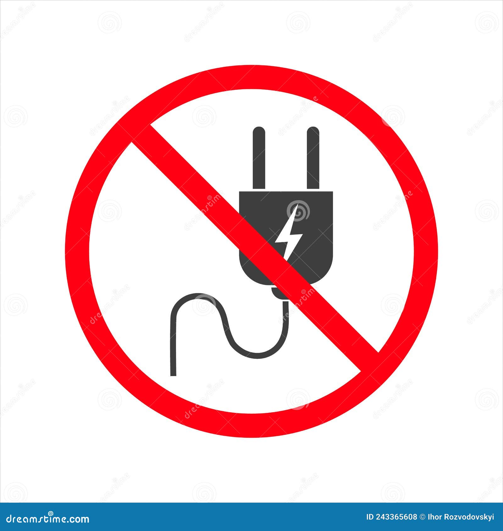 No Plug Icon Isolated on White Background. Stock Vector - Illustration ...