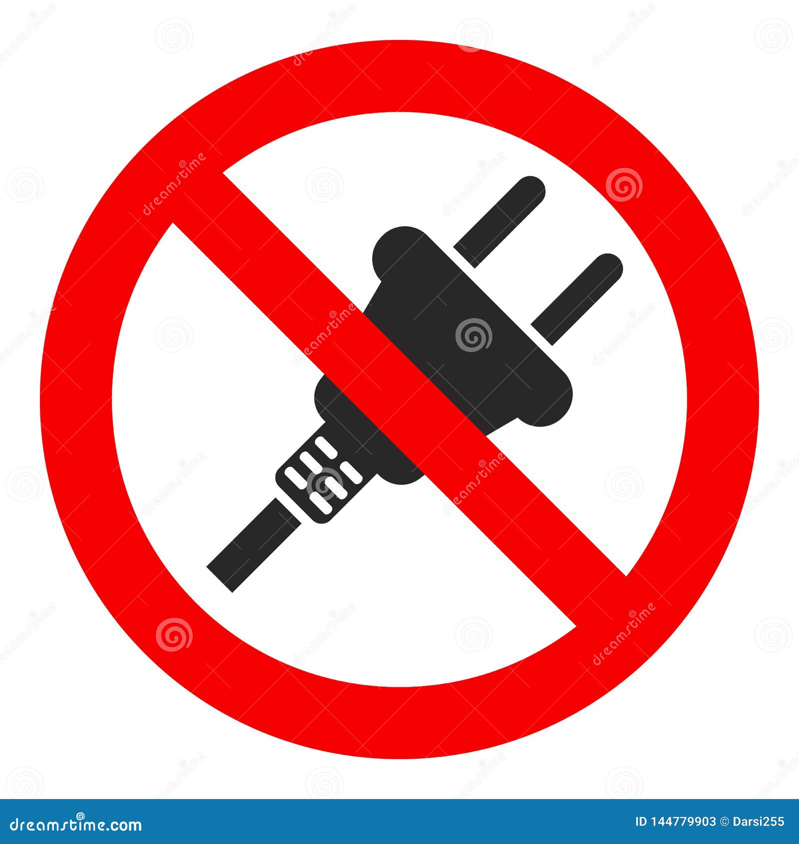 YES! Allowed Plug Sign. VECTOR. The Icon With A Red Sign On A White ...