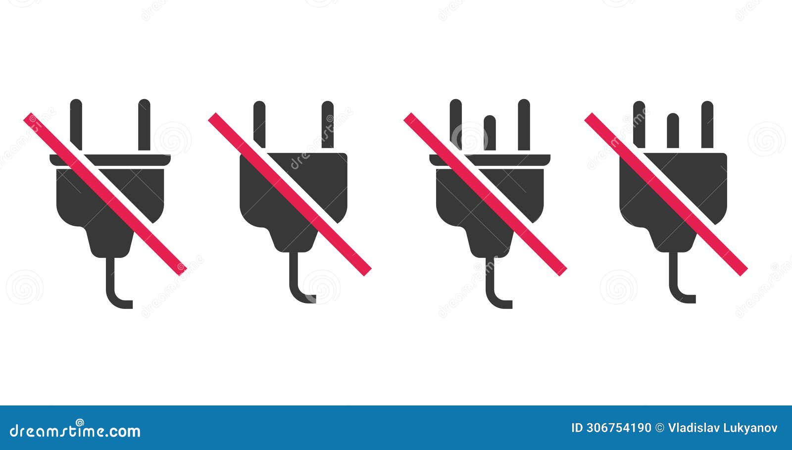 No Plug Power Icon Vector Graphic Simple Pictogram Label, Unplug ...