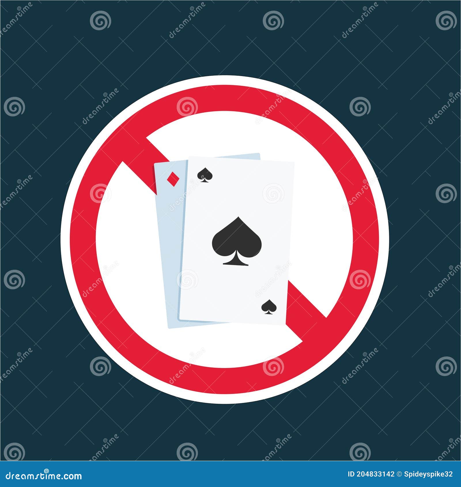 No Poker Card Allowed. Isolated Vector Illustration Stock Vector ...