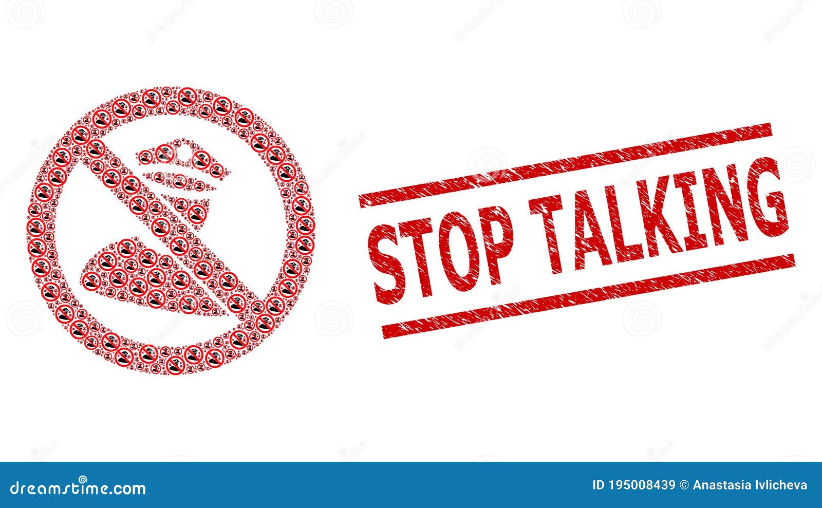 No Policeman Collage of No Policeman Icons and Distress Stop Talking ...