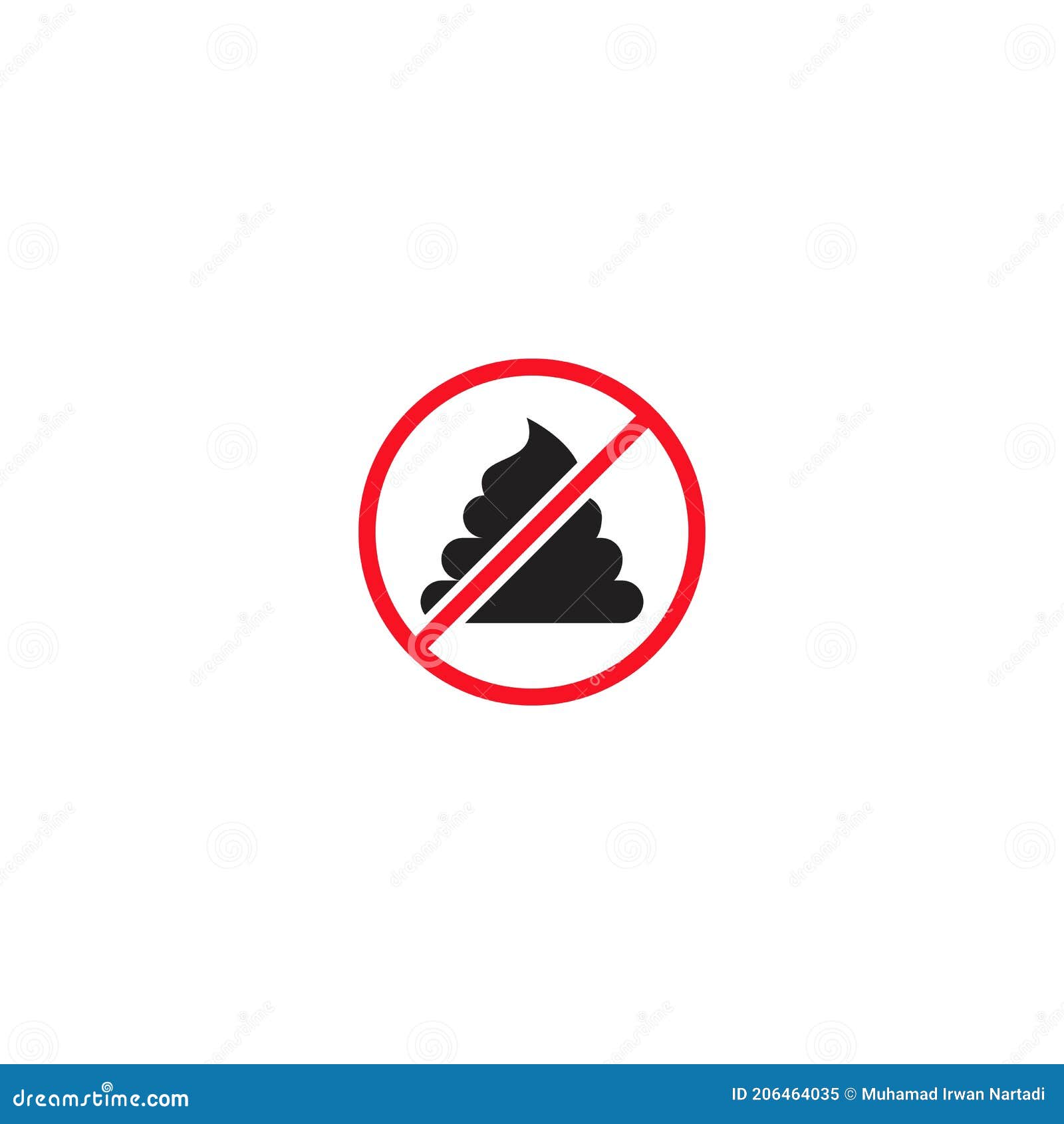 No pooping sign isolated stock vector. Illustration of isolated - 206464035