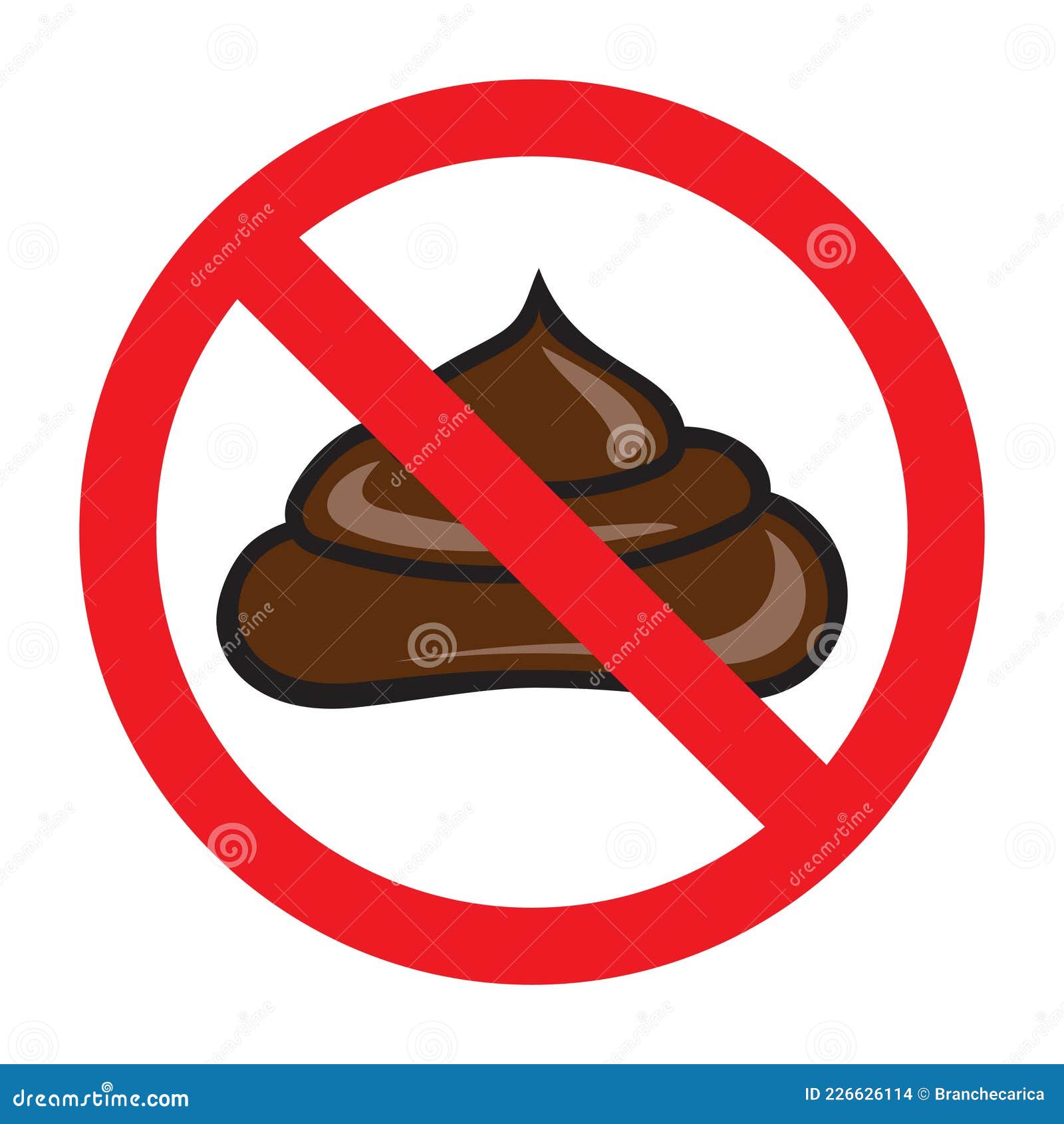 No pooping sign stock vector. Illustration of attention - 226626114