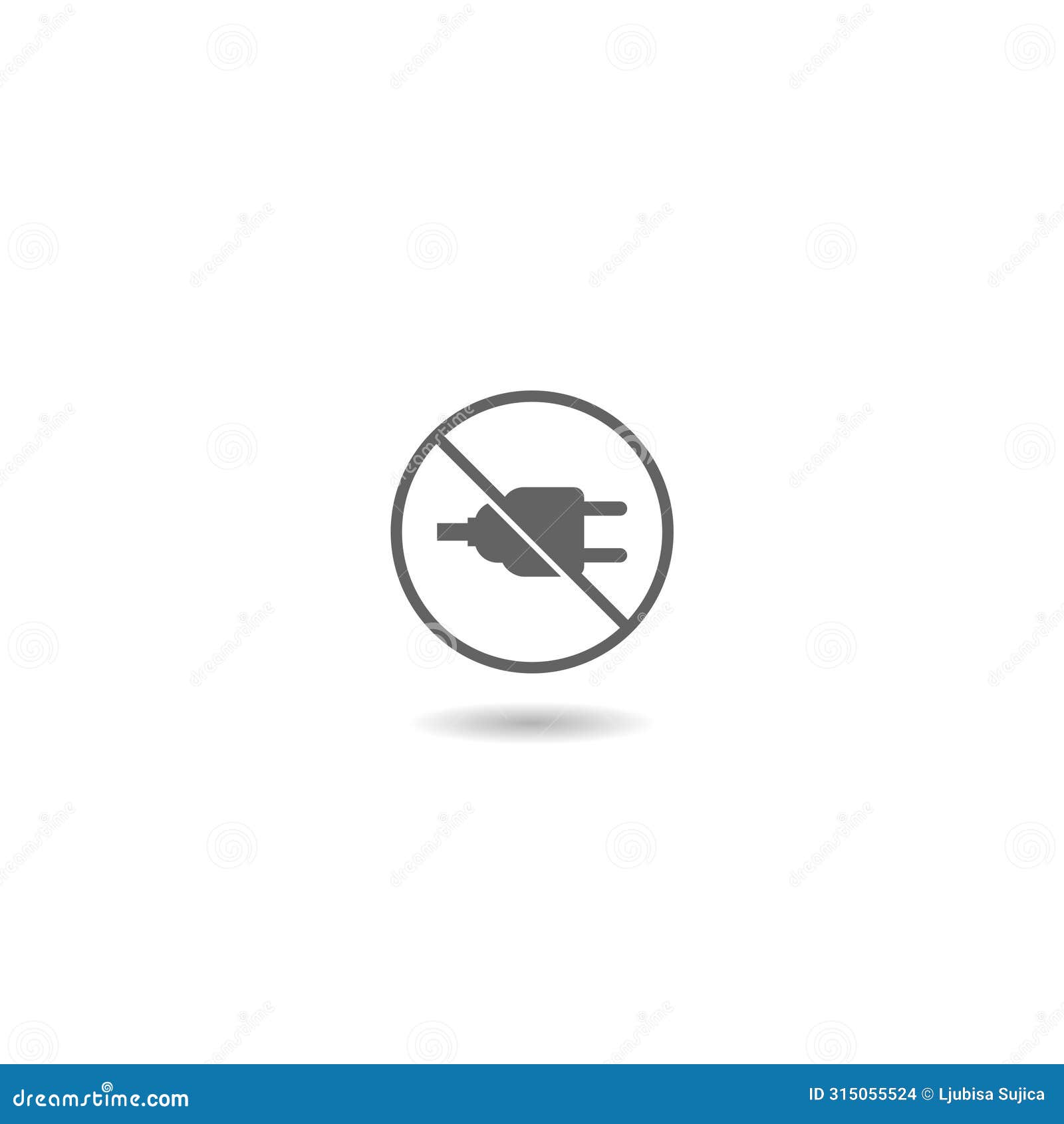 No power icon with shadow stock vector. Illustration of flat - 315055524