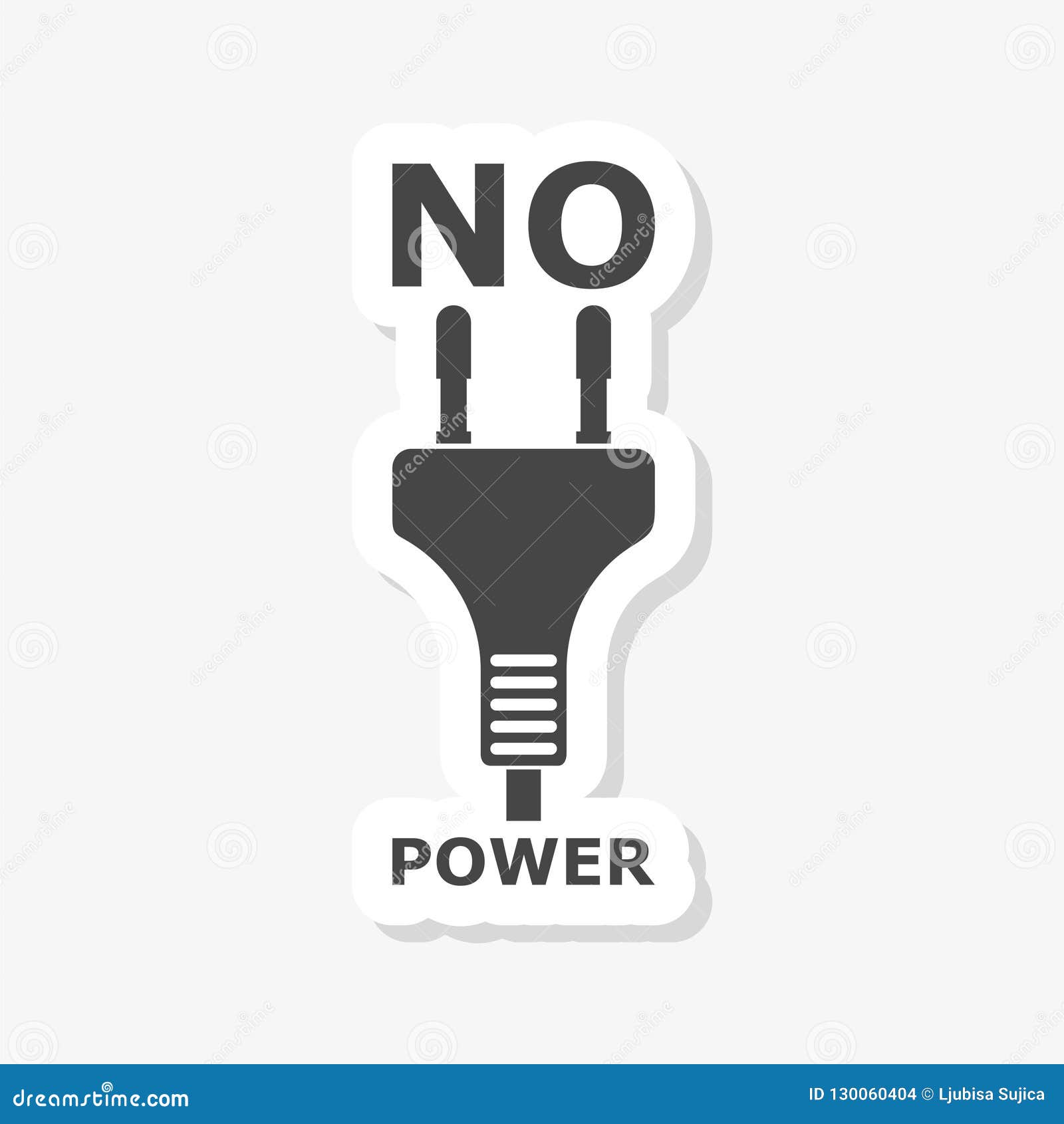 No Power sticker stock vector. Illustration of electricity - 130060404