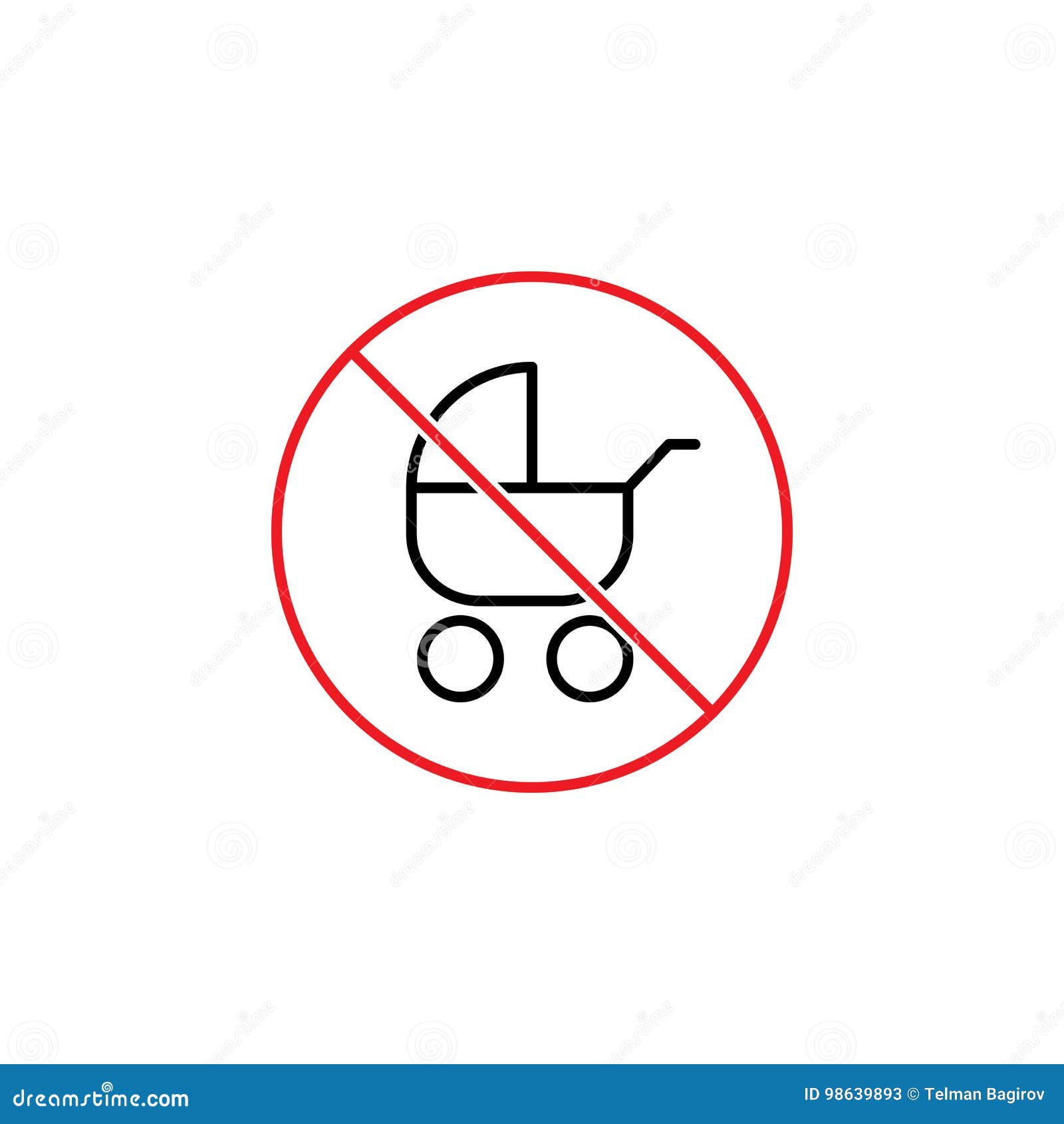 No Pram Sign on White Background Stock Illustration - Illustration of ...