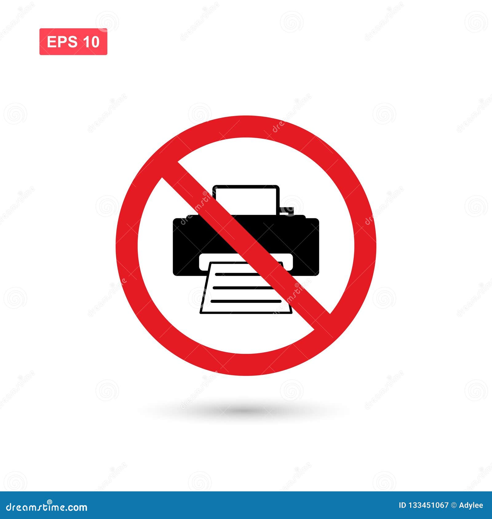 No Print Sign Vector Isolated Stock Vector - Illustration of donot ...