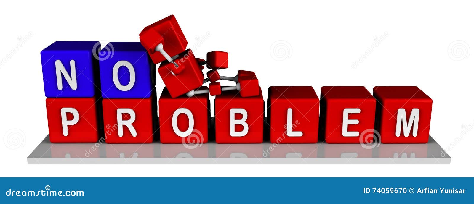 No problem stock illustration. Illustration of blue, cube - 74059670