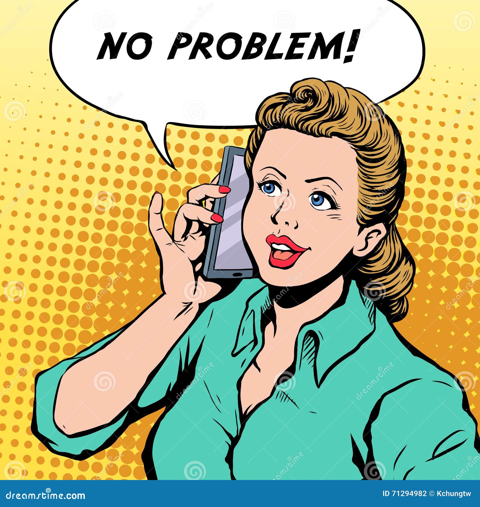 No Problem Pop Art Illustration Stock Illustration - Illustration of ...