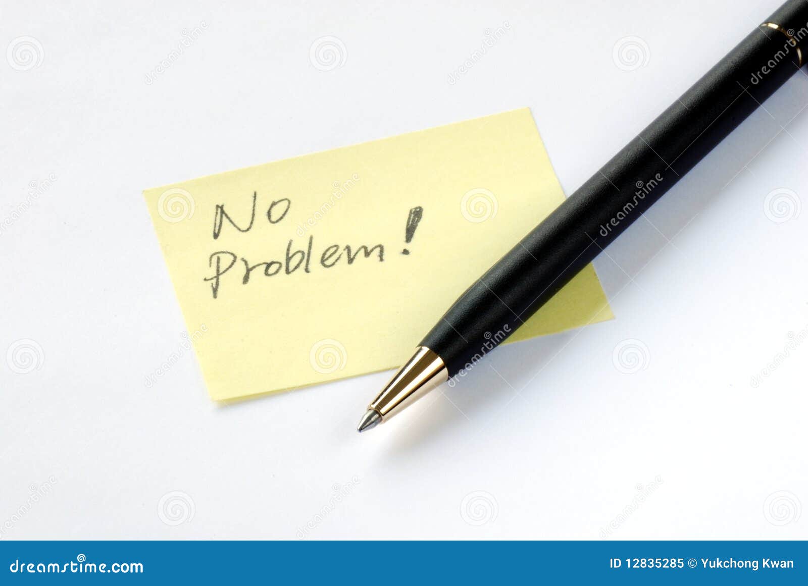 No Problem on a Yellow Sticky Note Stock Image - Image of isolated ...