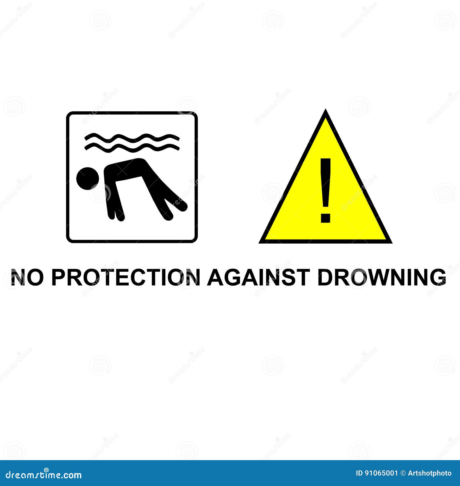No Protection Against Drowning Vector Stock Vector - Illustration of ...