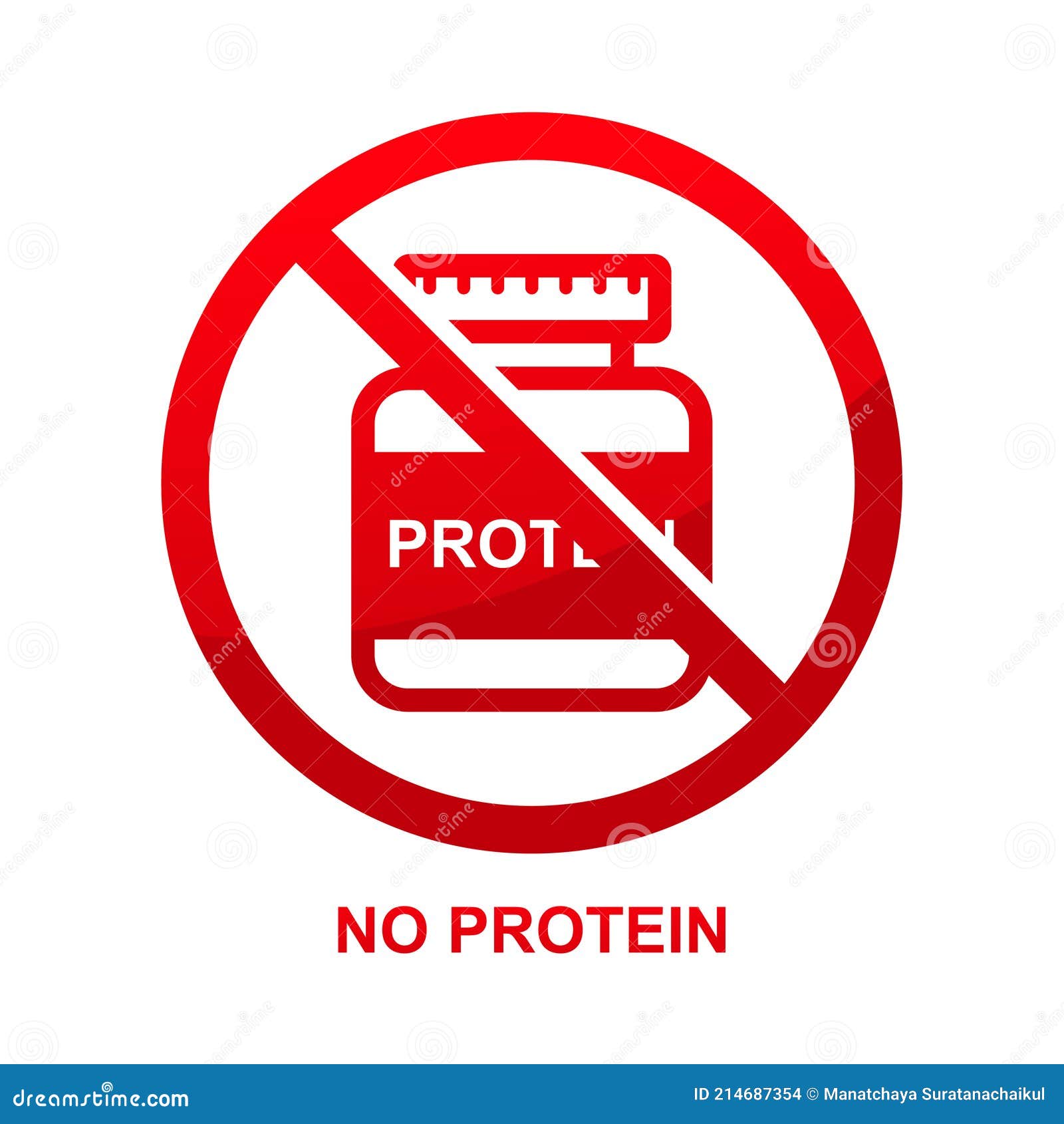 No Protein Sign Isolated on White Background Stock Vector ...